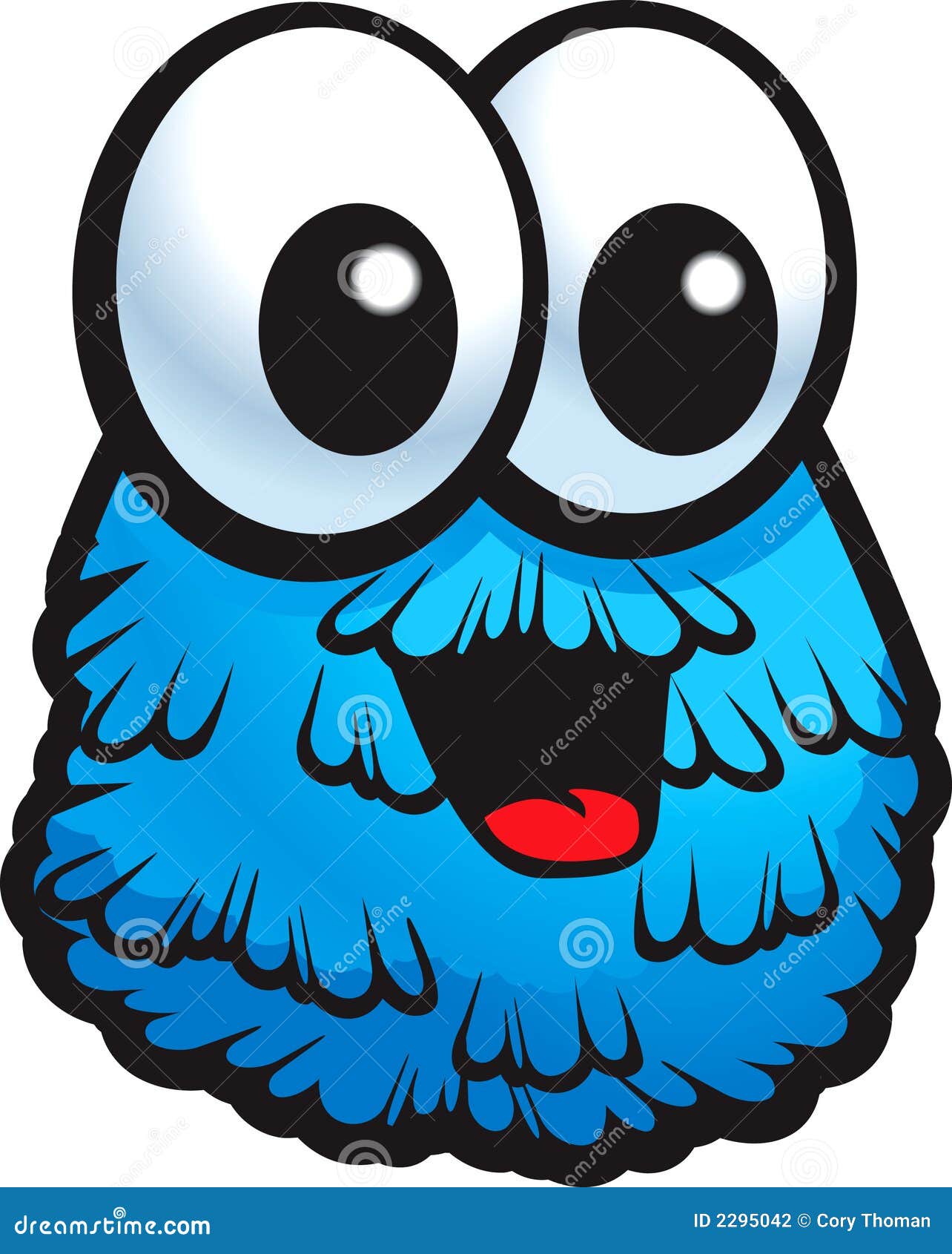 Blue Monster stock vector. Illustration of happy, cartoon - 2295042