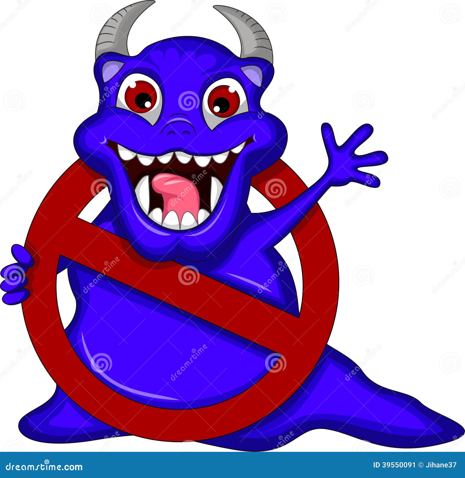 Blue monster cartoon stock illustration. Illustration of alien - 39550091