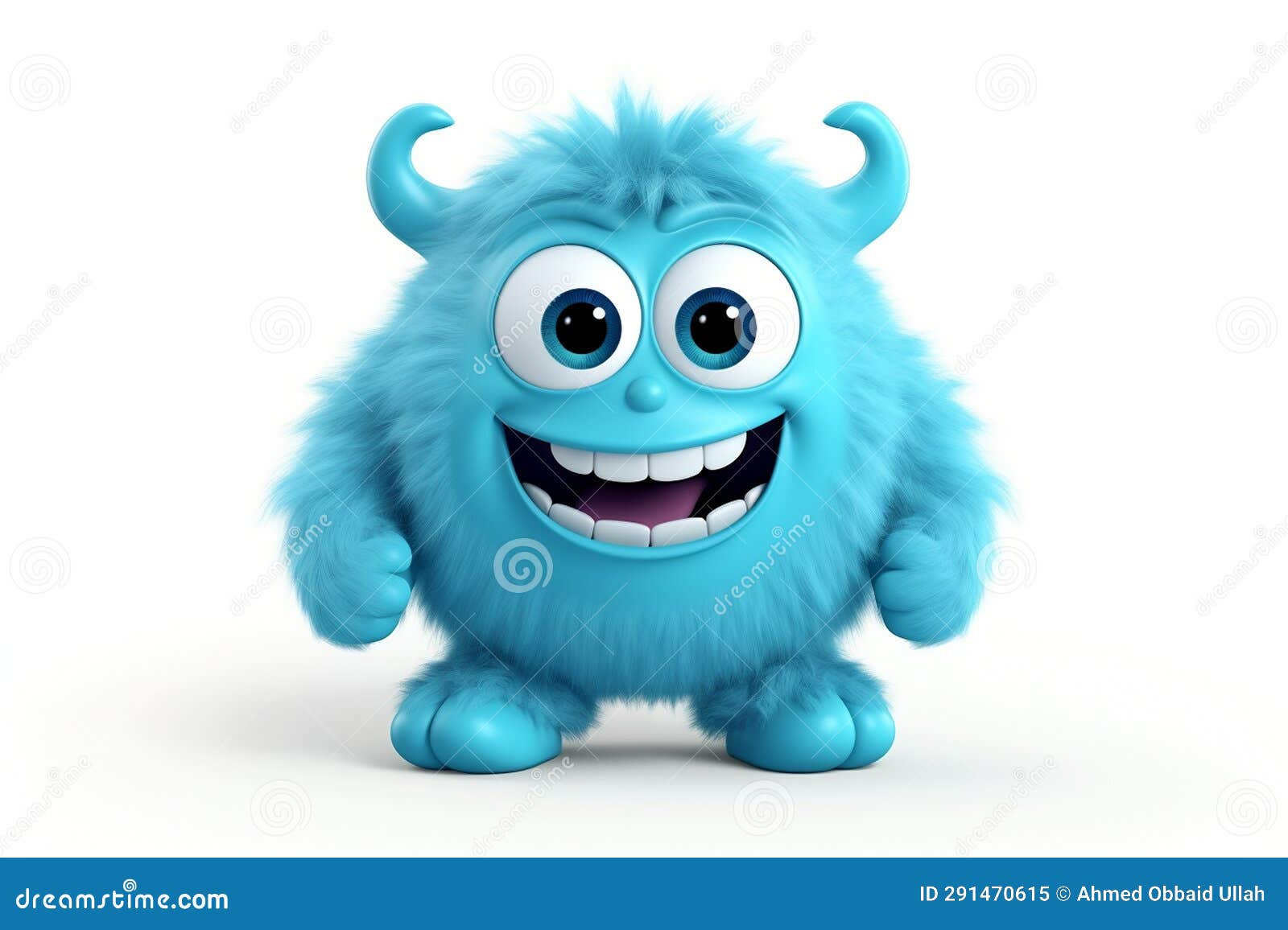 Blue Monster Character in 3D Animation Stock Illustration ...
