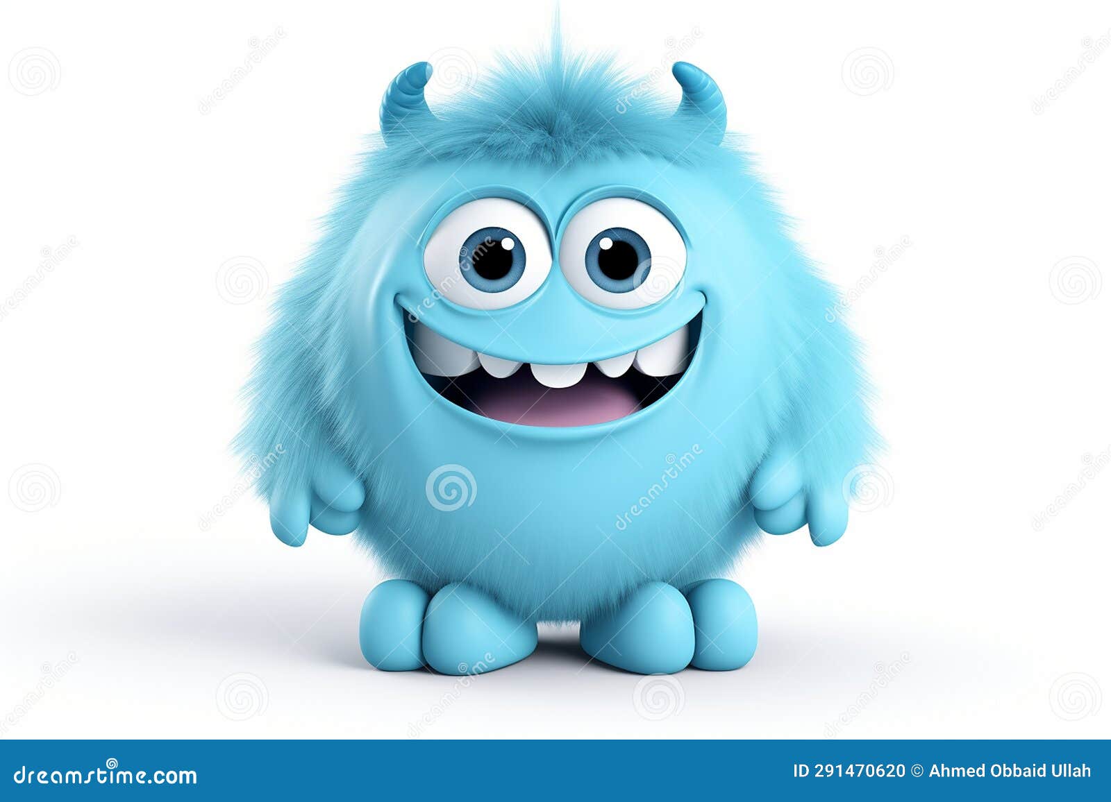 Blue Monster Character in 3D Animation Stock Illustration ...