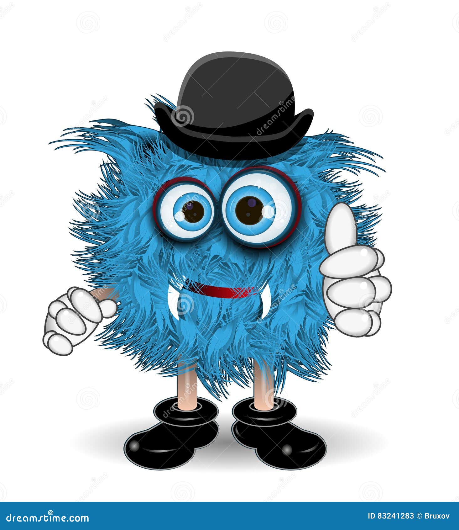 Blue Monster in the Hat stock vector. Illustration of wool - 83241283