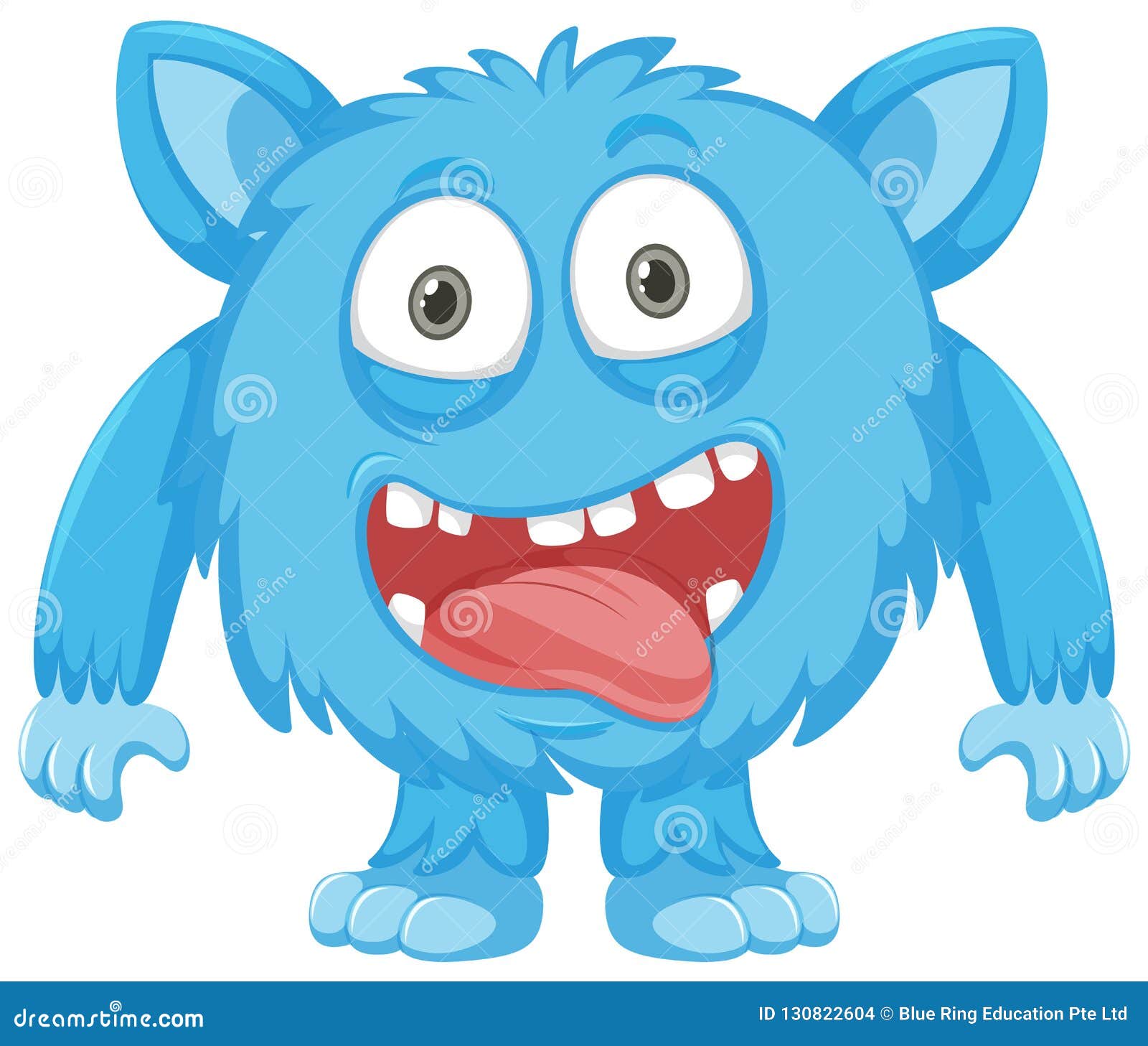 A Blue Monster on White Background Stock Vector - Illustration of clip ...