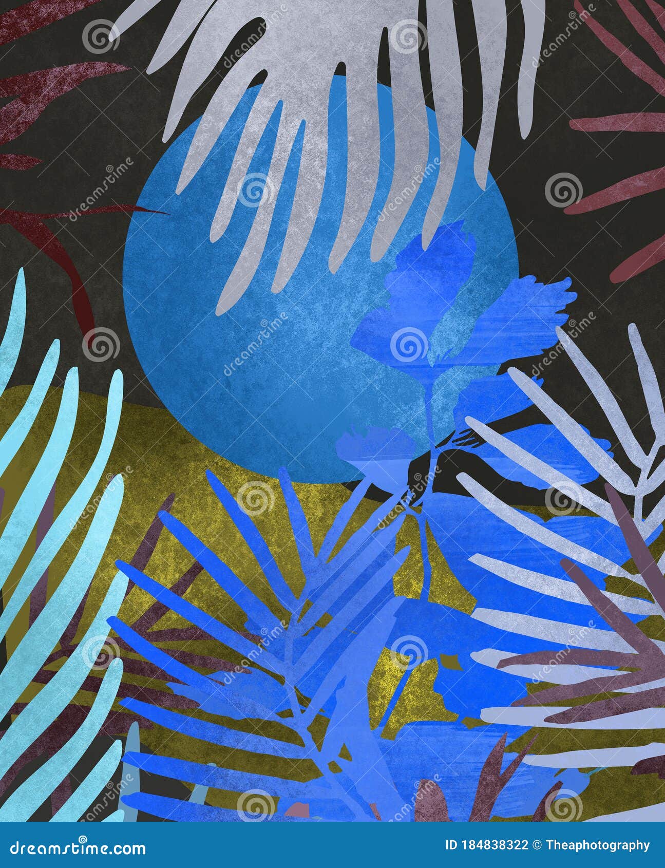 Blue Moon Abstract Illustration. Stock Illustration - Illustration of ...