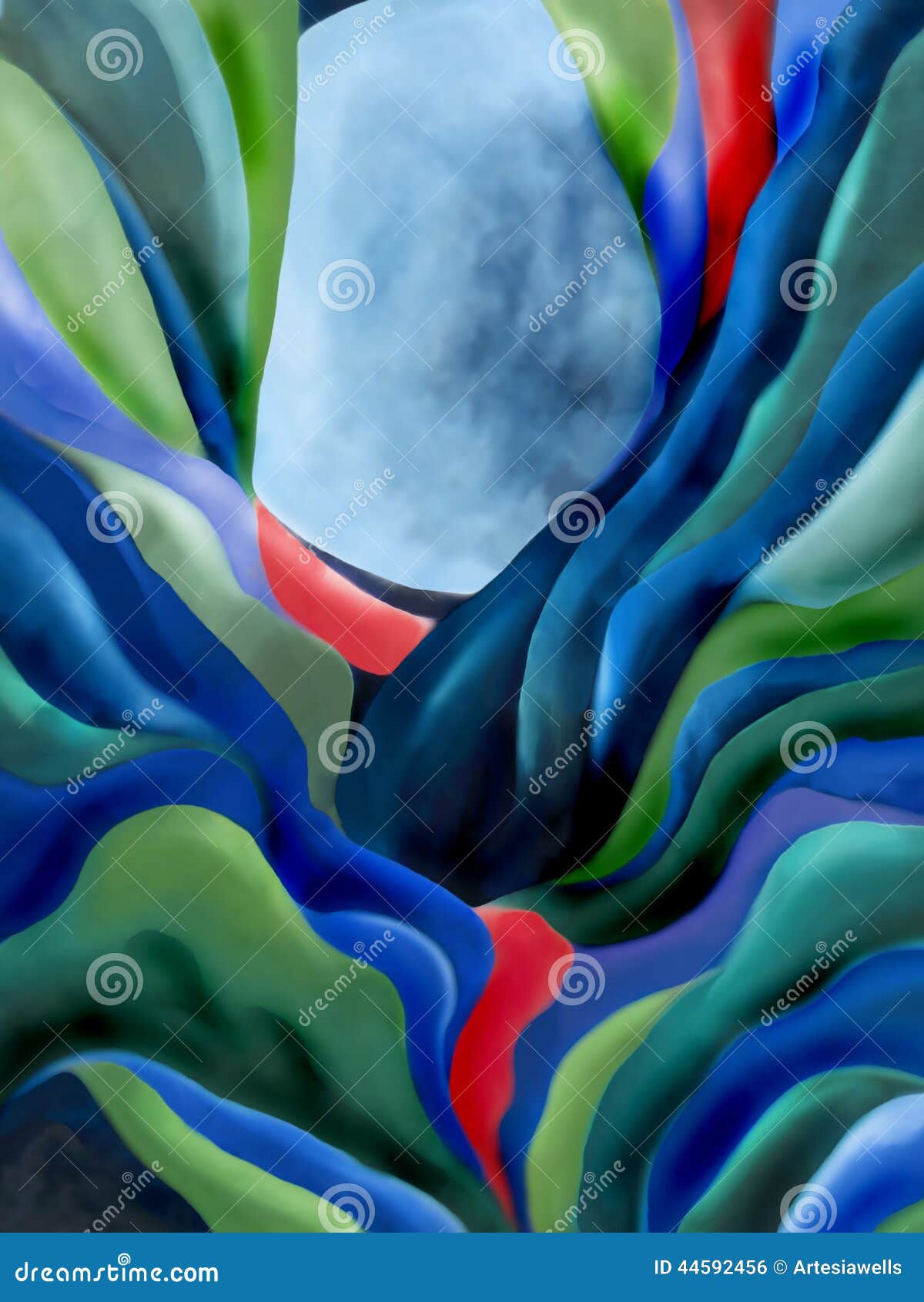 Blue moon digital painting stock illustration. Illustration of symbolic ...