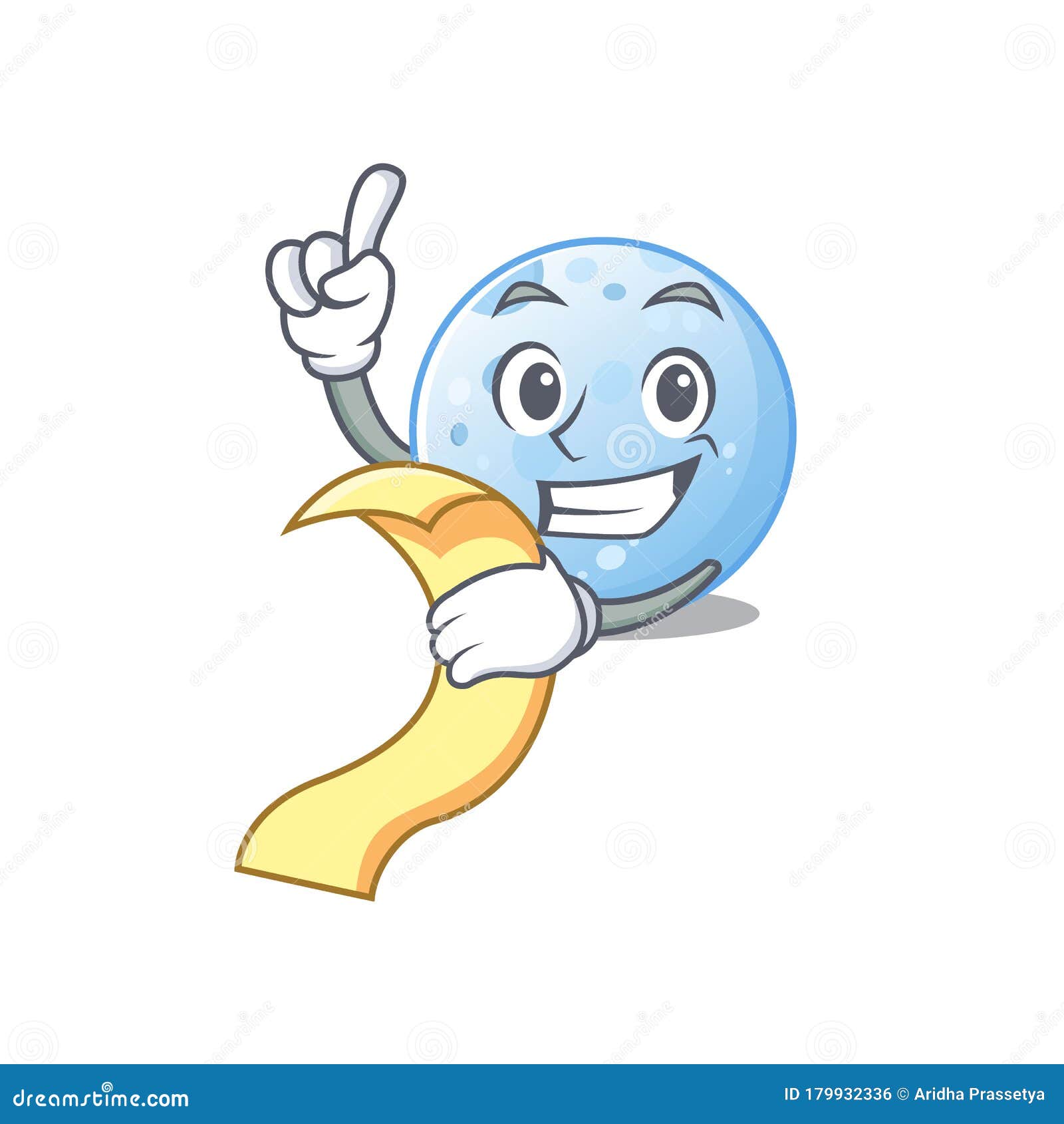Blue Moon Mascot Character Design with a Menu on His Hand Stock Vector ...