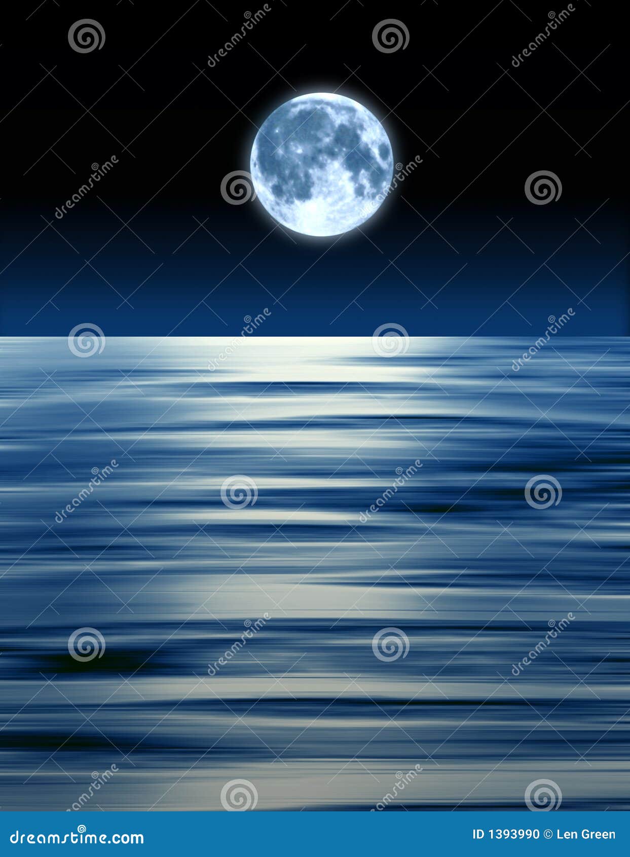 Blue Moon Ocean stock photo. Image of ocean, reflection - 1393990