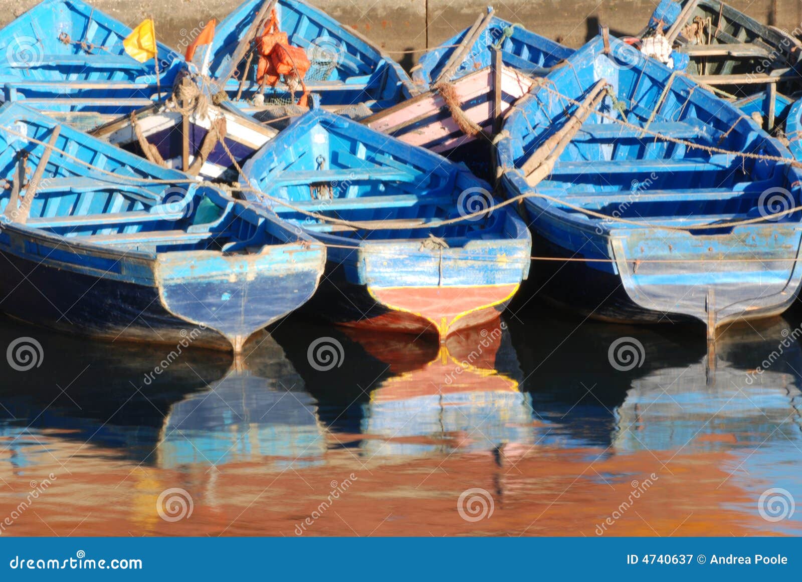 Blue Moroccan Fishing Boats Stock Image - Image of essaouira, port: 4740637