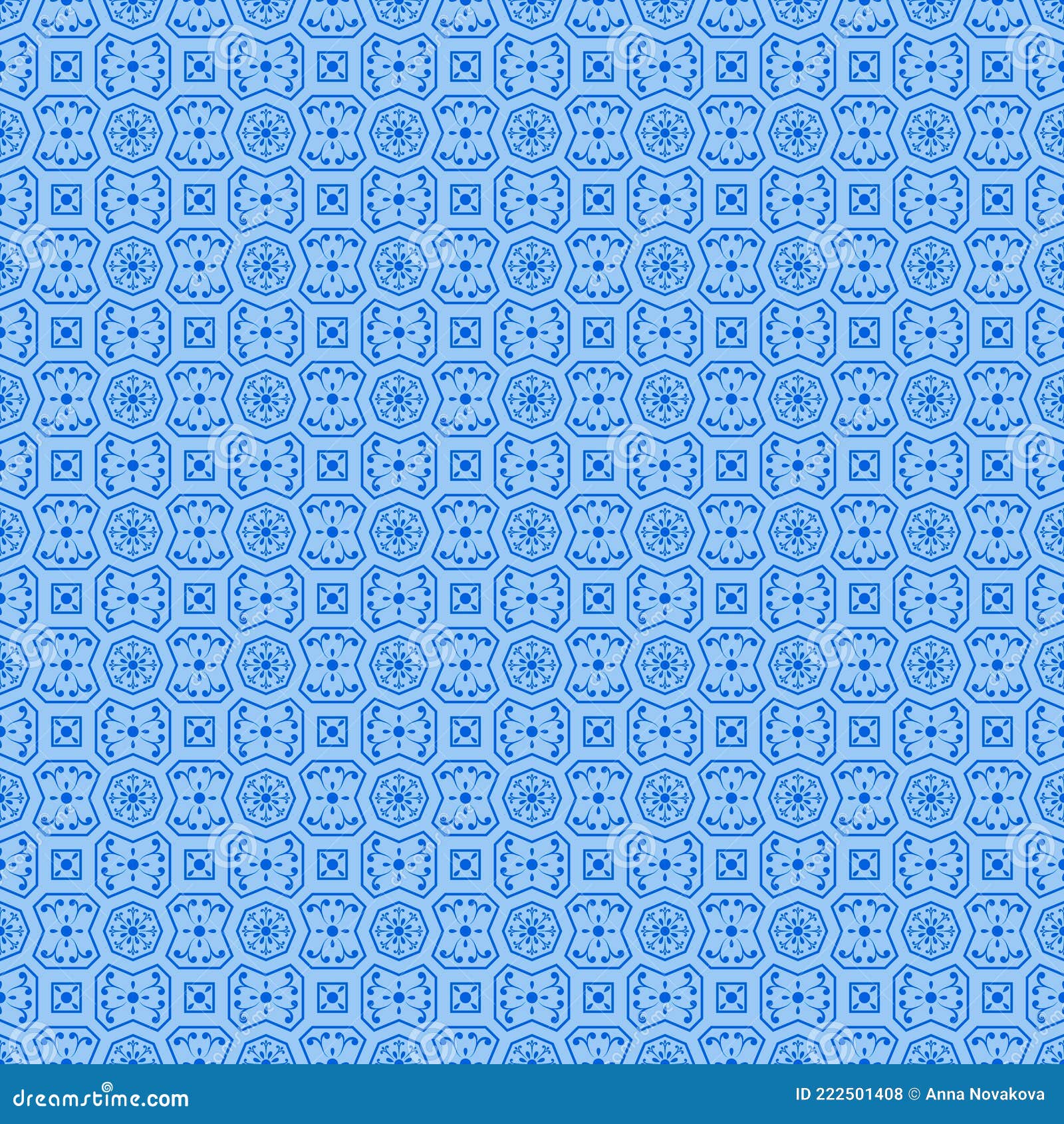 Blue Moroccan Tile Pattern in Vector Stock Vector - Illustration of ...
