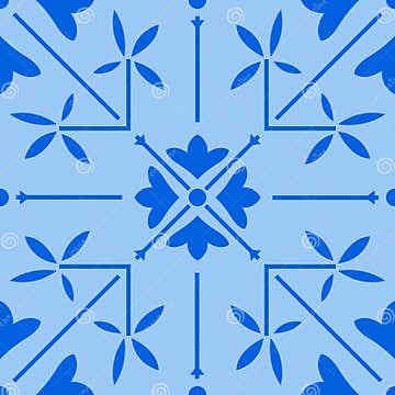 Blue Moroccan Tile Pattern in Vector Stock Vector - Illustration of ...