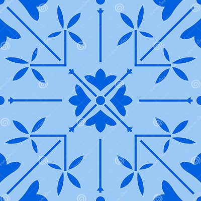 Blue Moroccan Tile Pattern in Vector Stock Vector - Illustration of ...