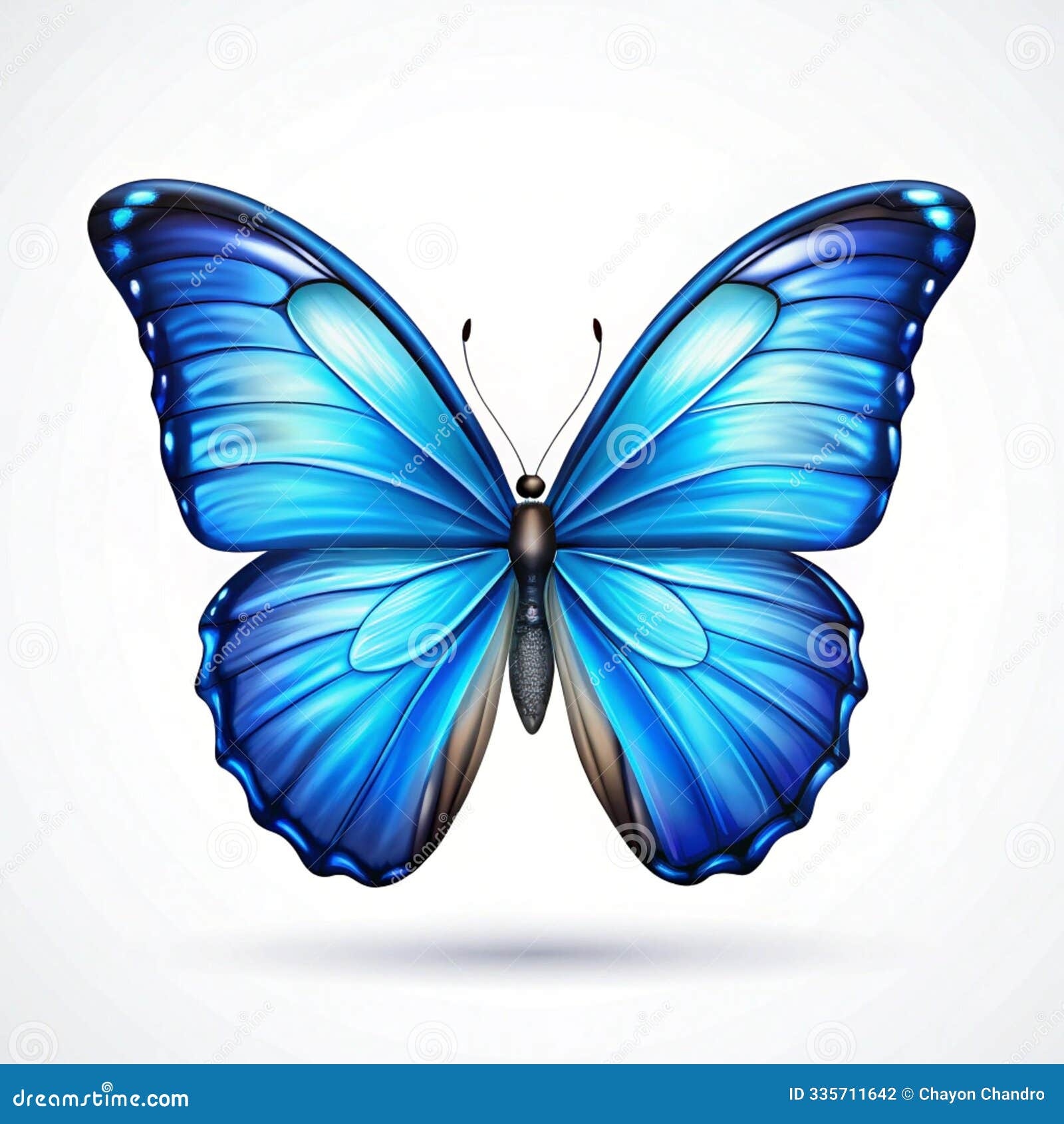 Blue Morpho Butterfly into a Logo Design Stock Illustration ...