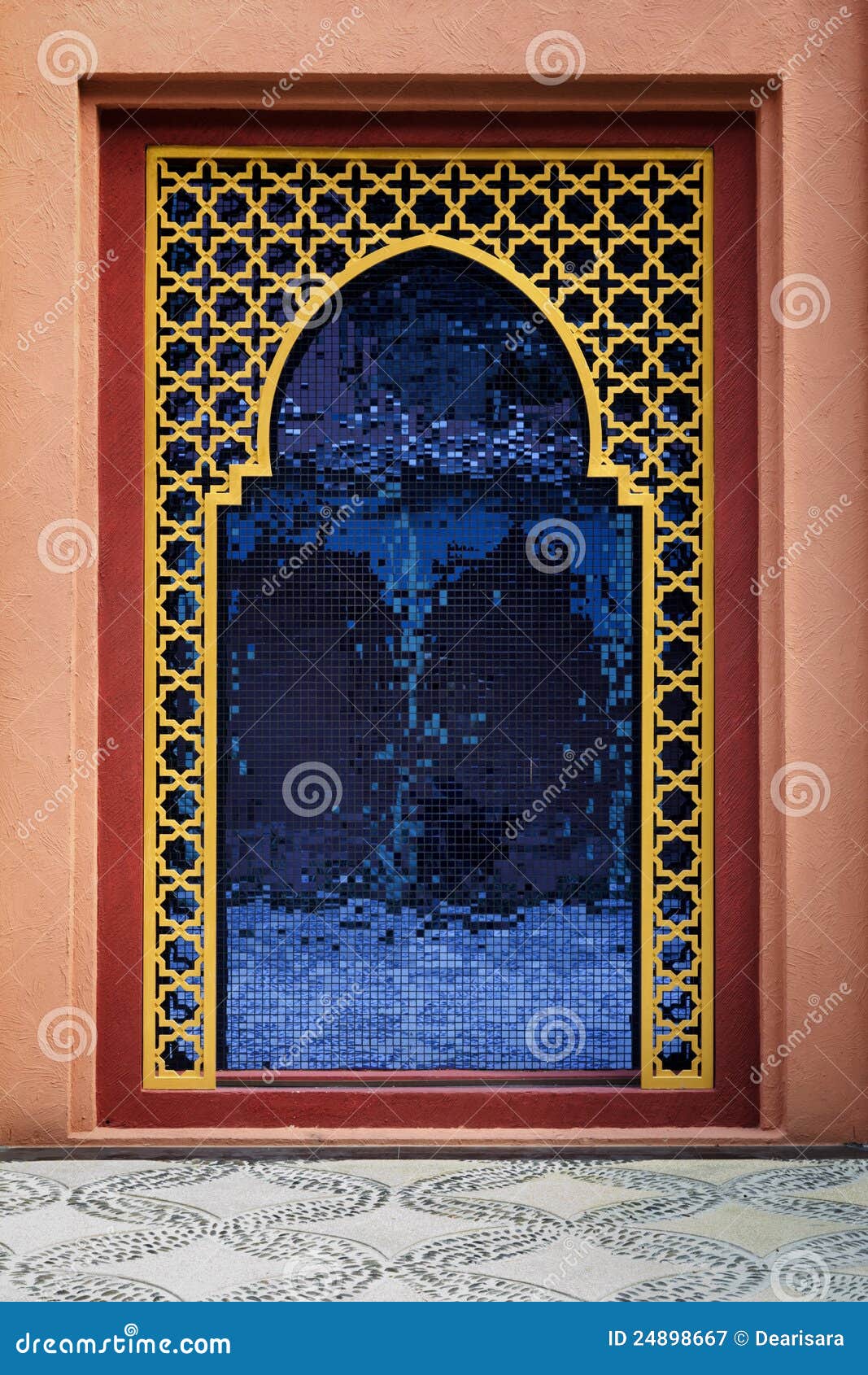 Blue Mosaic Arch Architecture Stock Image - Image of style, classic ...