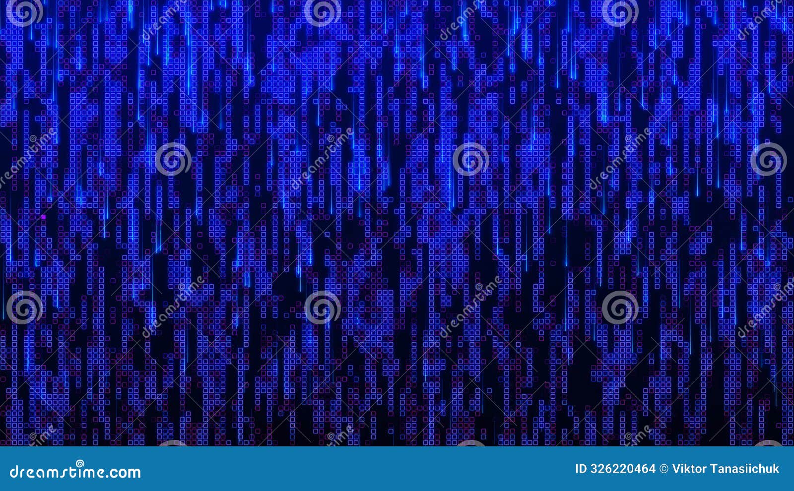 Blue Mosaic Background in Technology Concept. Abstract Blue LED Squares ...