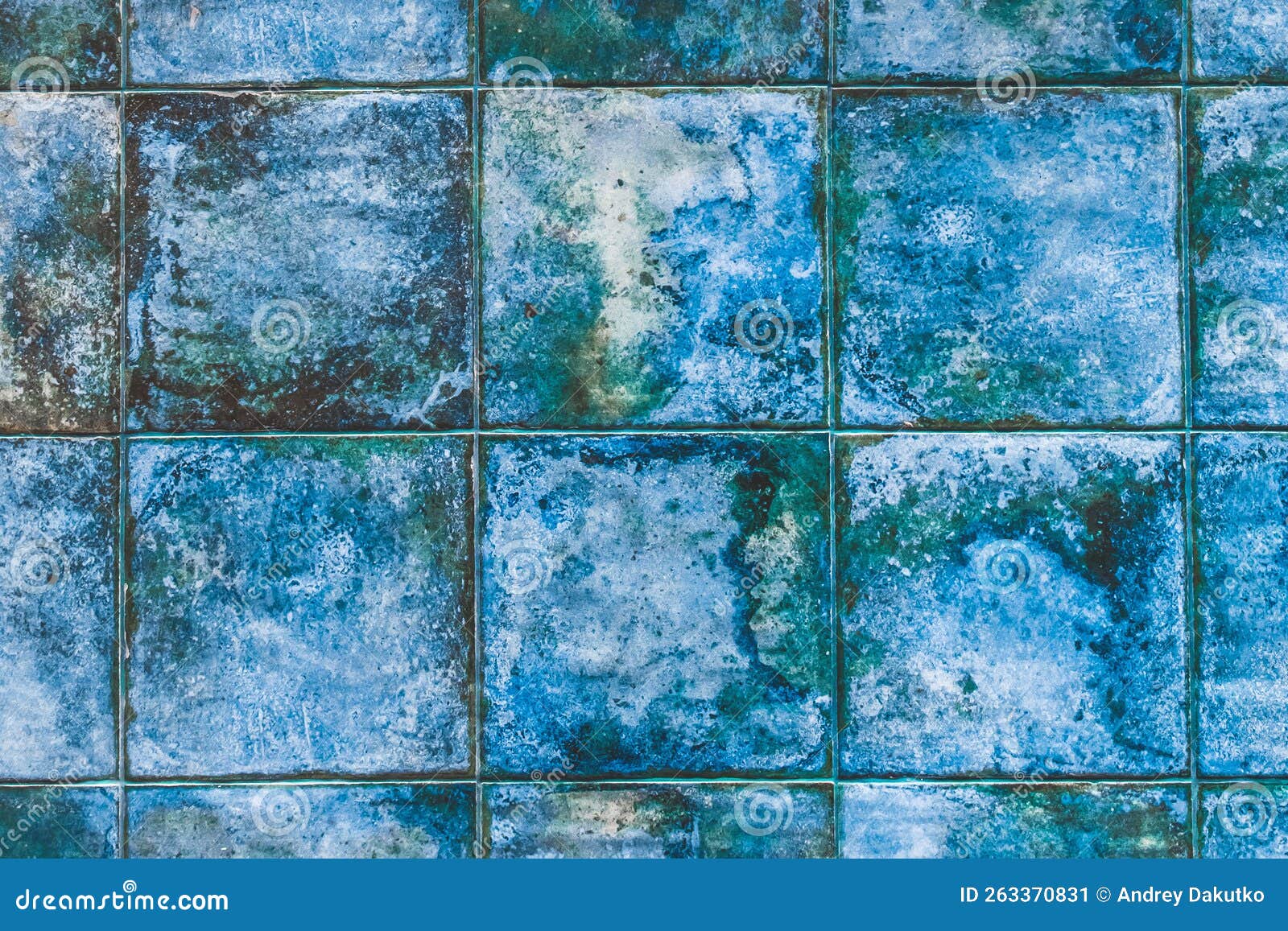 Blue Mosaic Ceramic Square Tiles with Abstract Pattern Texture ...