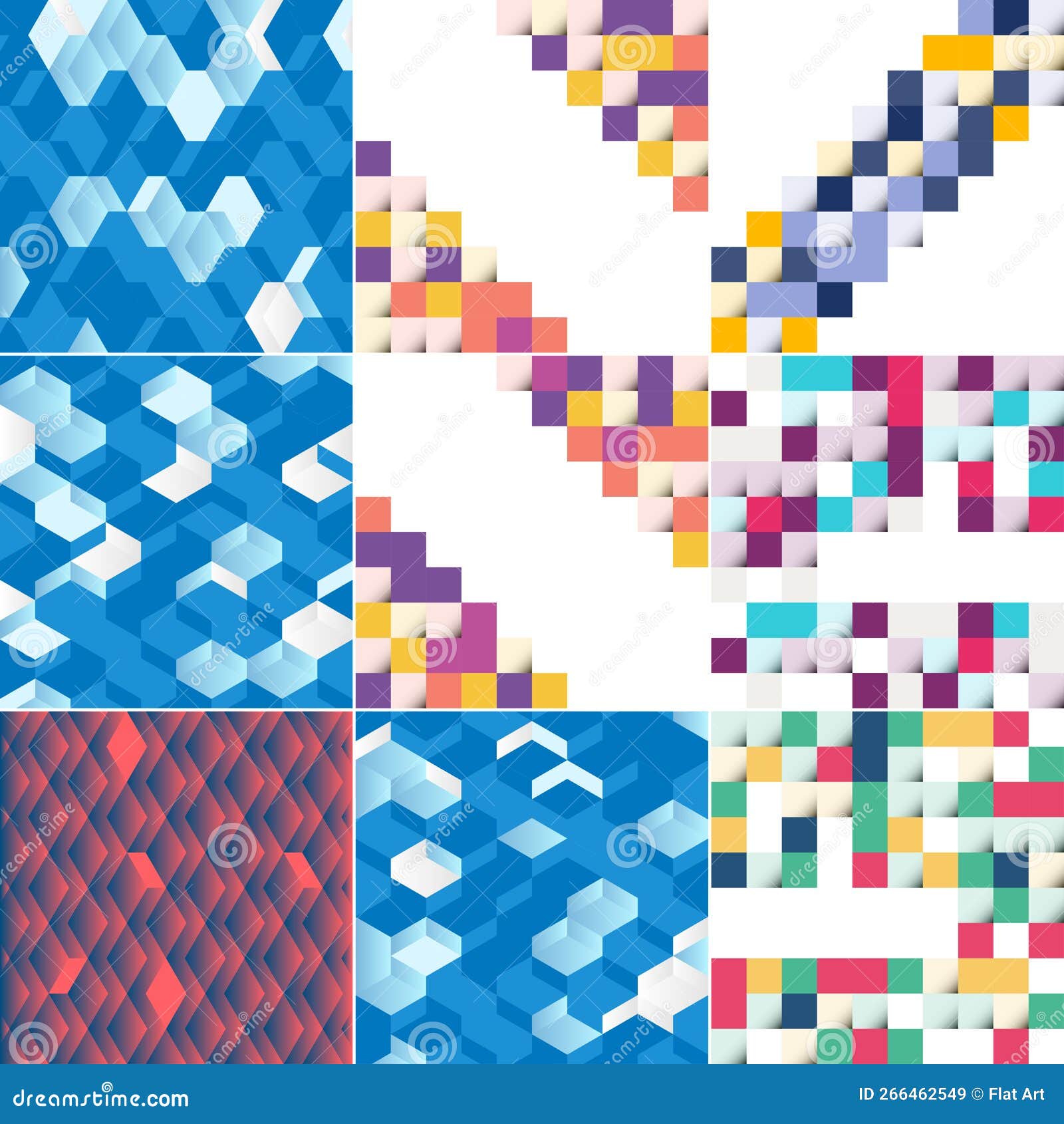 Blue Mosaic Pattern with a Mosaic Color Gradient Vector Illustration ...