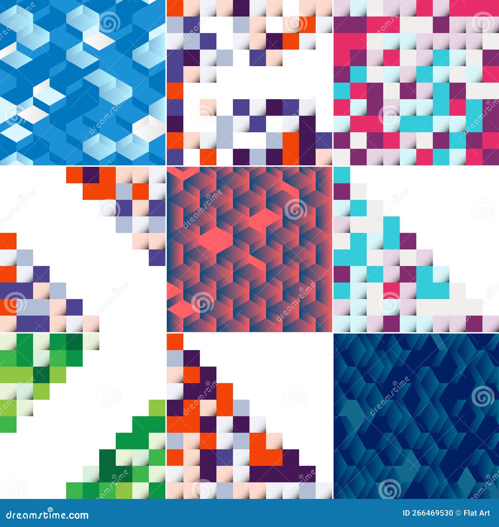 Blue Mosaic Pattern with a Mosaic Color Gradient Vector Illustration ...