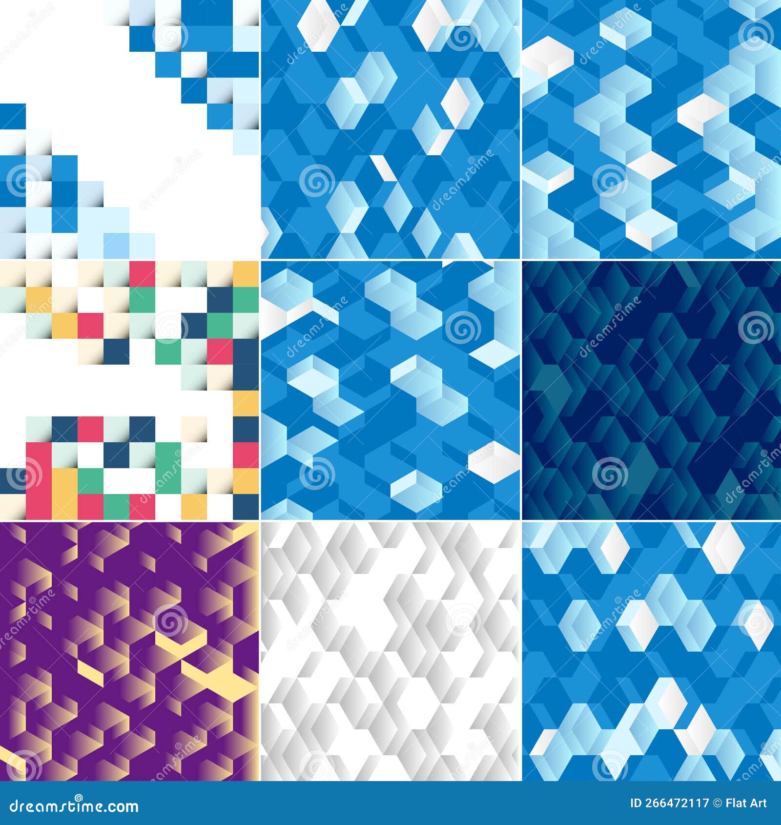 Blue Mosaic Pattern with a Mosaic Color Gradient Vector Illustration ...
