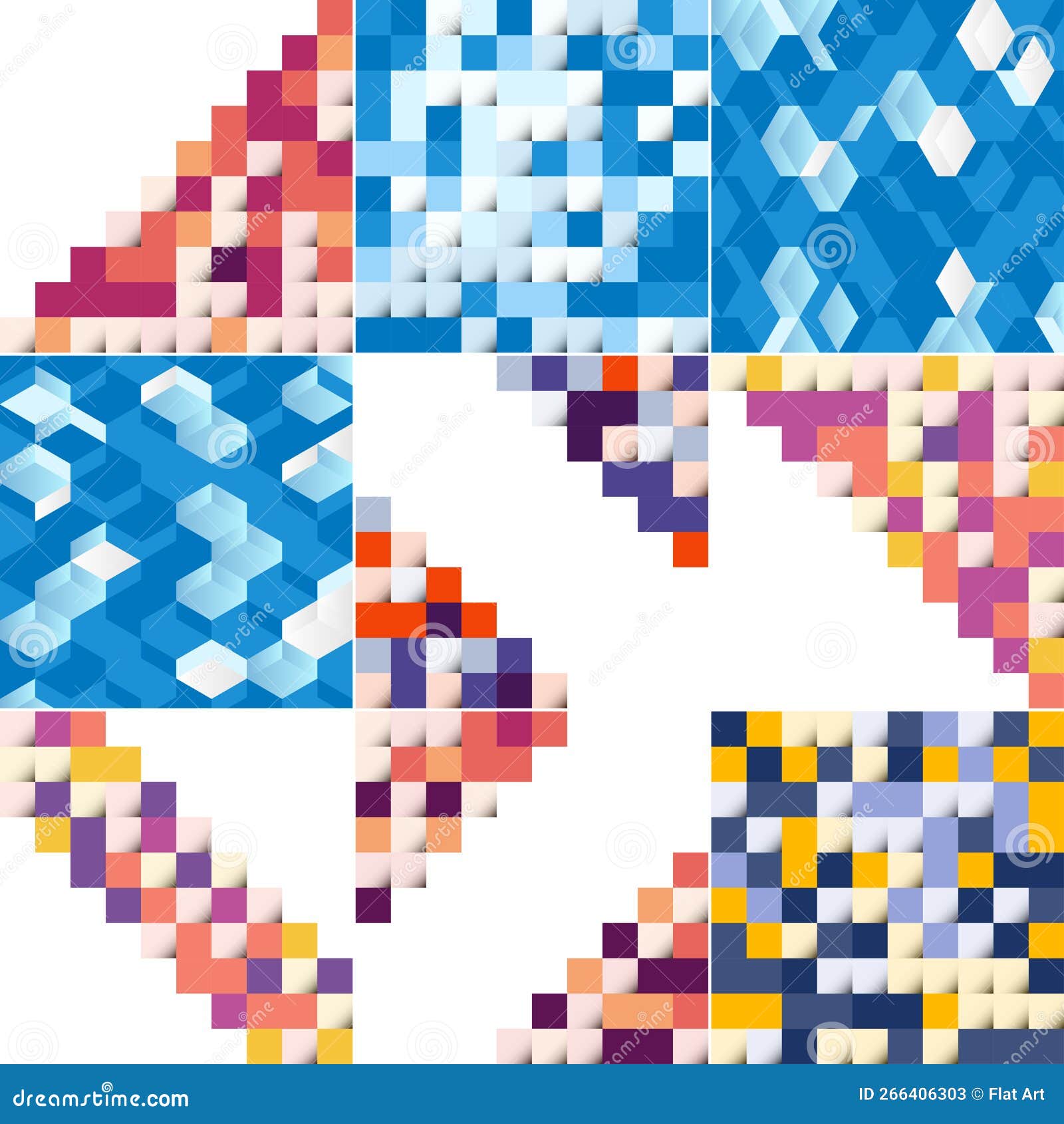 Blue Mosaic Pattern with a Mosaic Color Gradient Vector Illustration ...