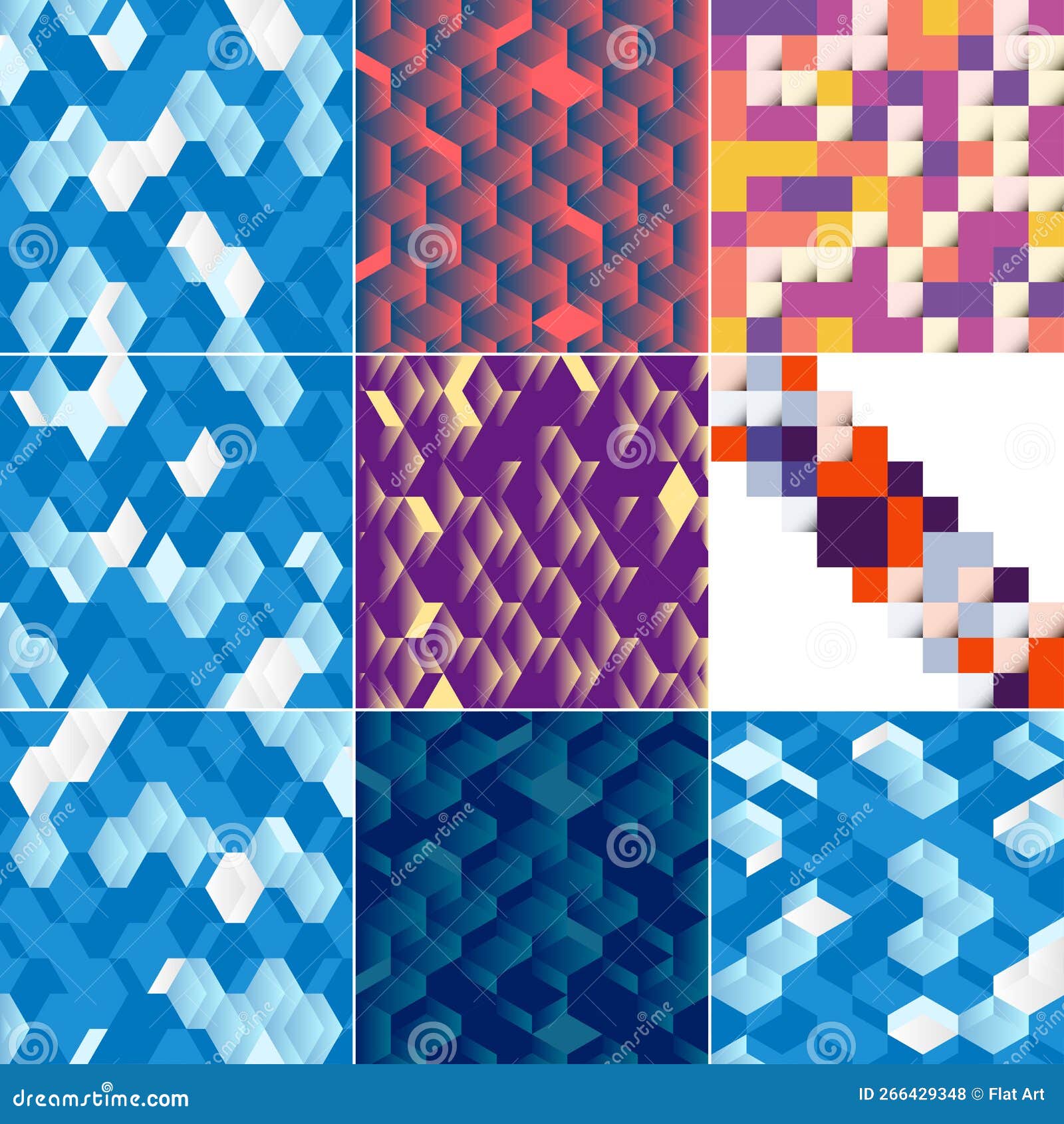 Blue Mosaic Pattern with a Mosaic Color Gradient Vector Illustration ...