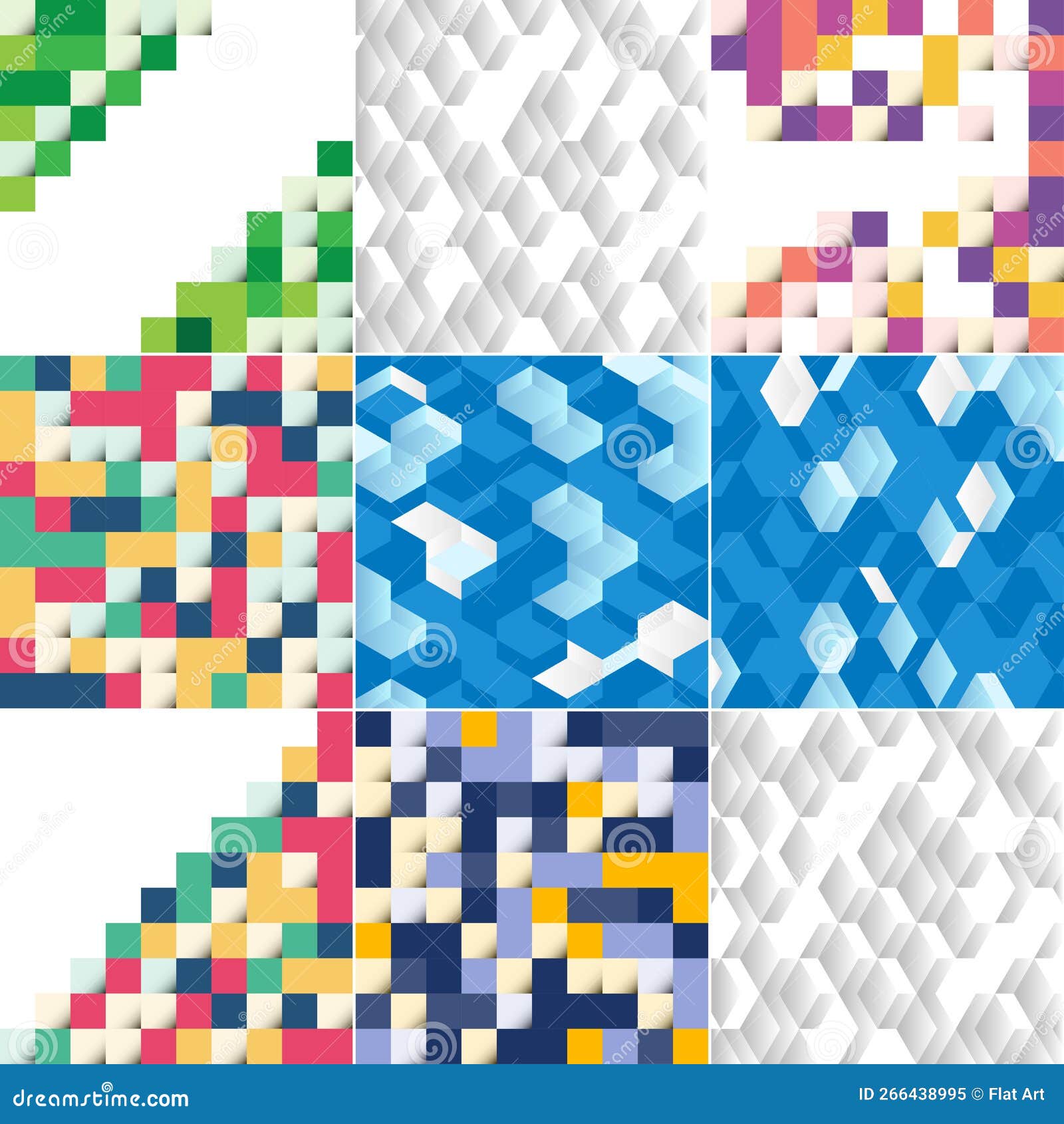 Blue Mosaic Pattern with a Mosaic Color Gradient Vector Illustration ...