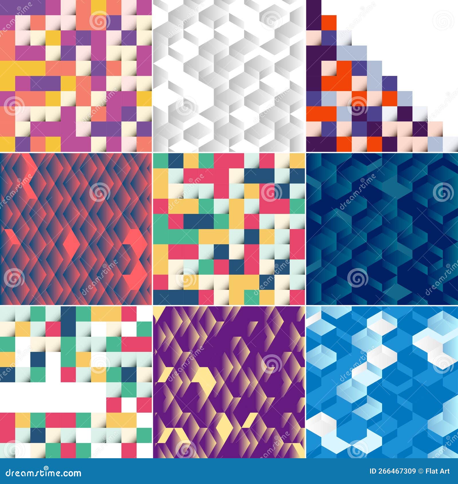 Blue Mosaic Pattern with a Mosaic Color Gradient Vector Illustration ...