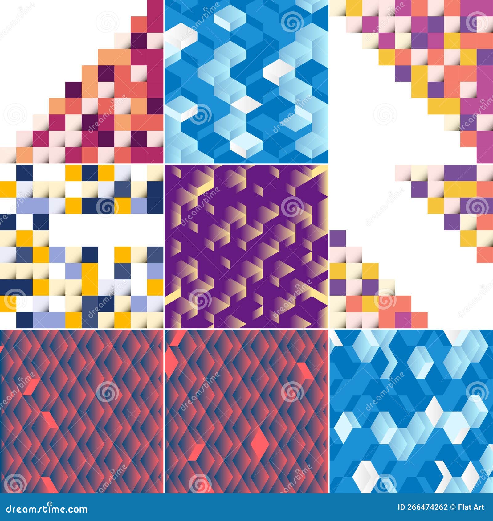 Blue Mosaic Pattern with a Mosaic Color Gradient Vector Illustration ...