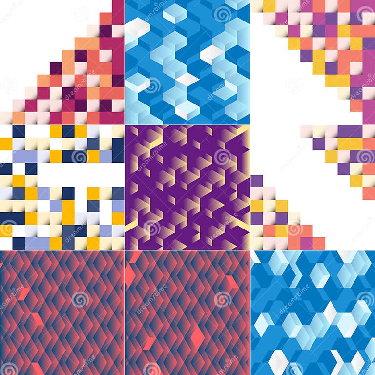 Blue Mosaic Pattern with a Mosaic Color Gradient Vector Illustration ...