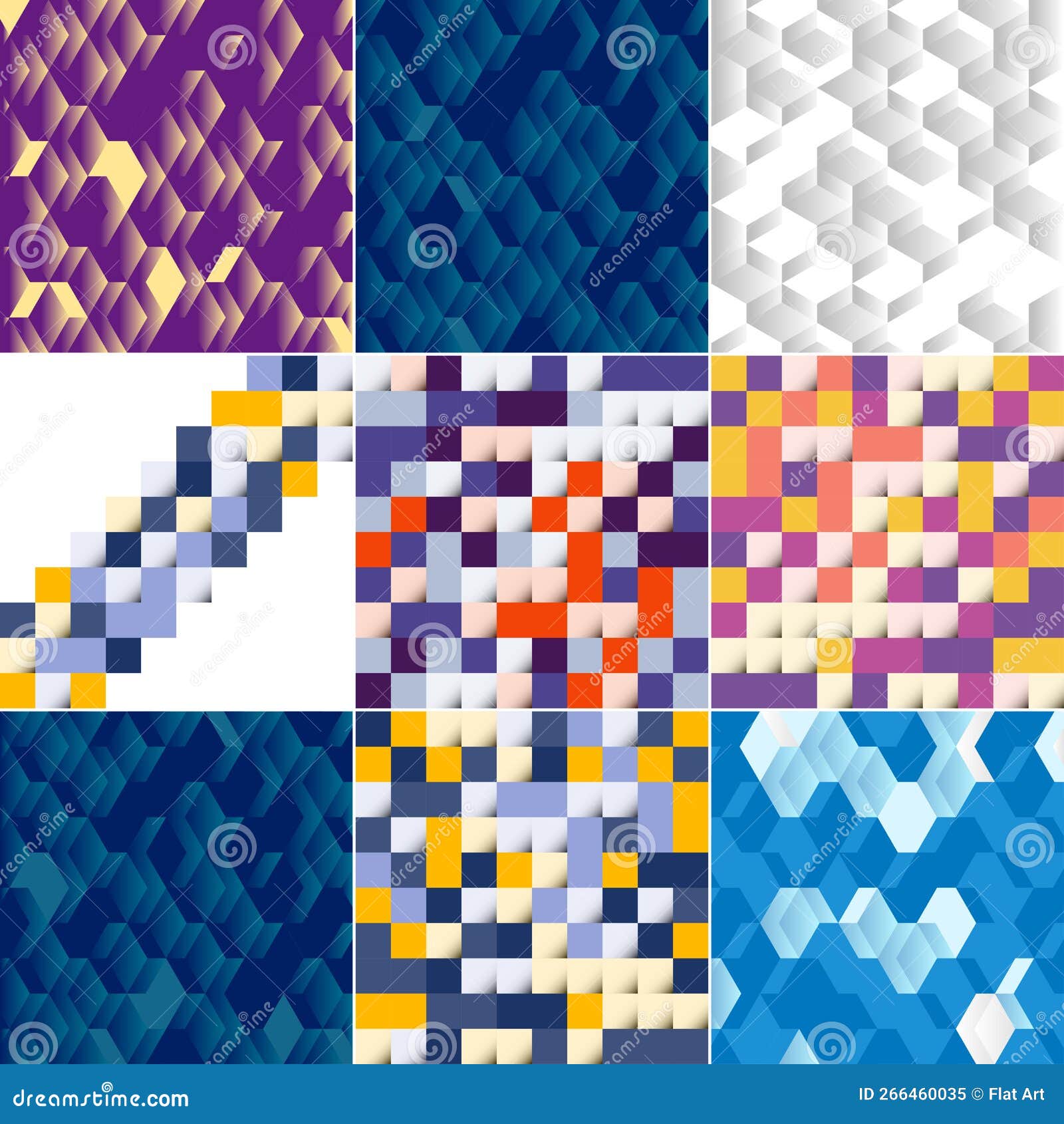 Blue Mosaic Pattern with a Mosaic Color Gradient Vector Illustration ...