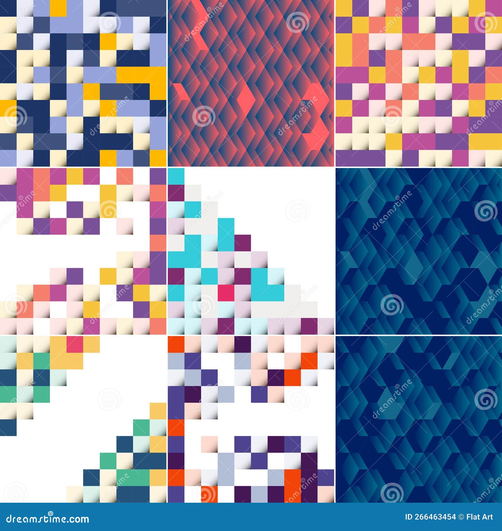 Blue Mosaic Pattern with a Mosaic Color Gradient Vector Illustration ...