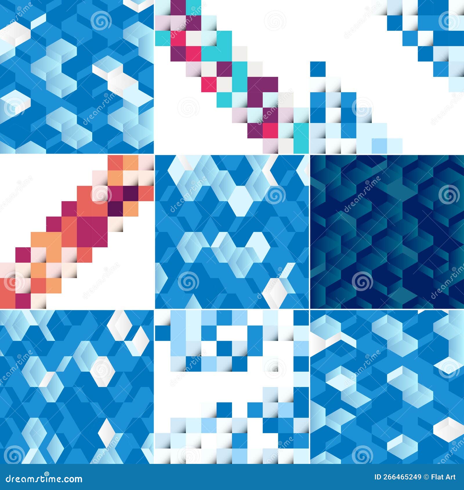 Blue Mosaic Pattern with a Mosaic Color Gradient Vector Illustration ...