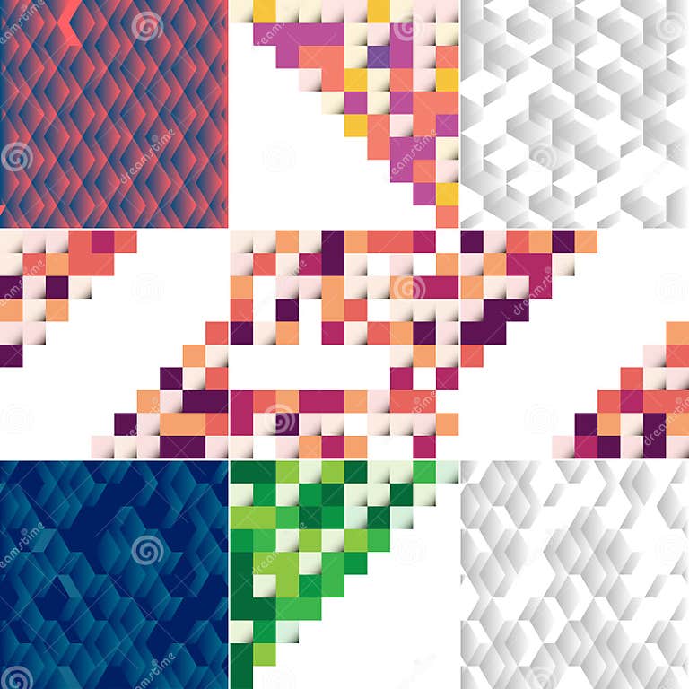 Blue Mosaic Pattern with a Mosaic Color Gradient Vector Illustration ...
