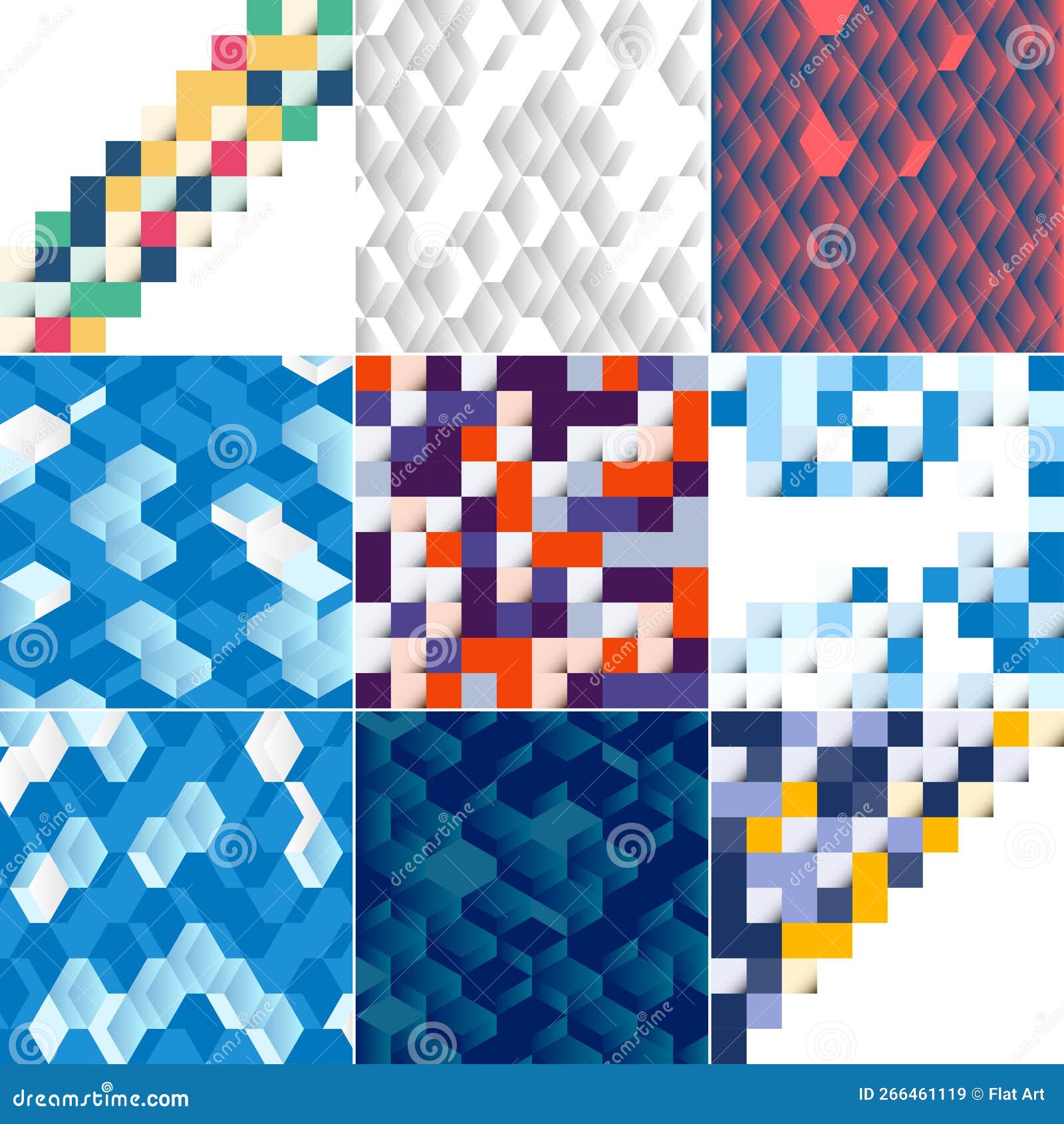 Blue Mosaic Pattern with a Mosaic Color Gradient Vector Illustration ...