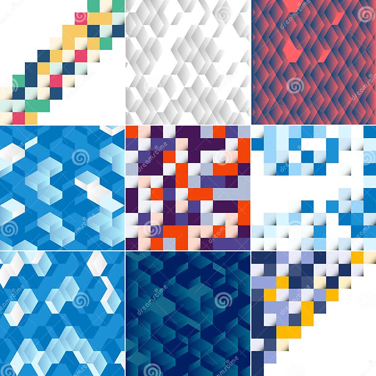 Blue Mosaic Pattern with a Mosaic Color Gradient Vector Illustration ...