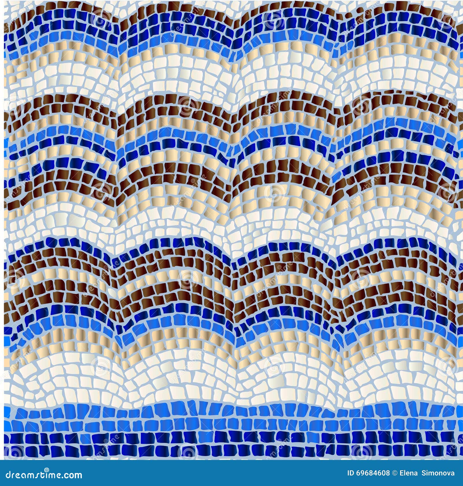 Blue mosaic pattern stock vector. Illustration of blue - 69684608