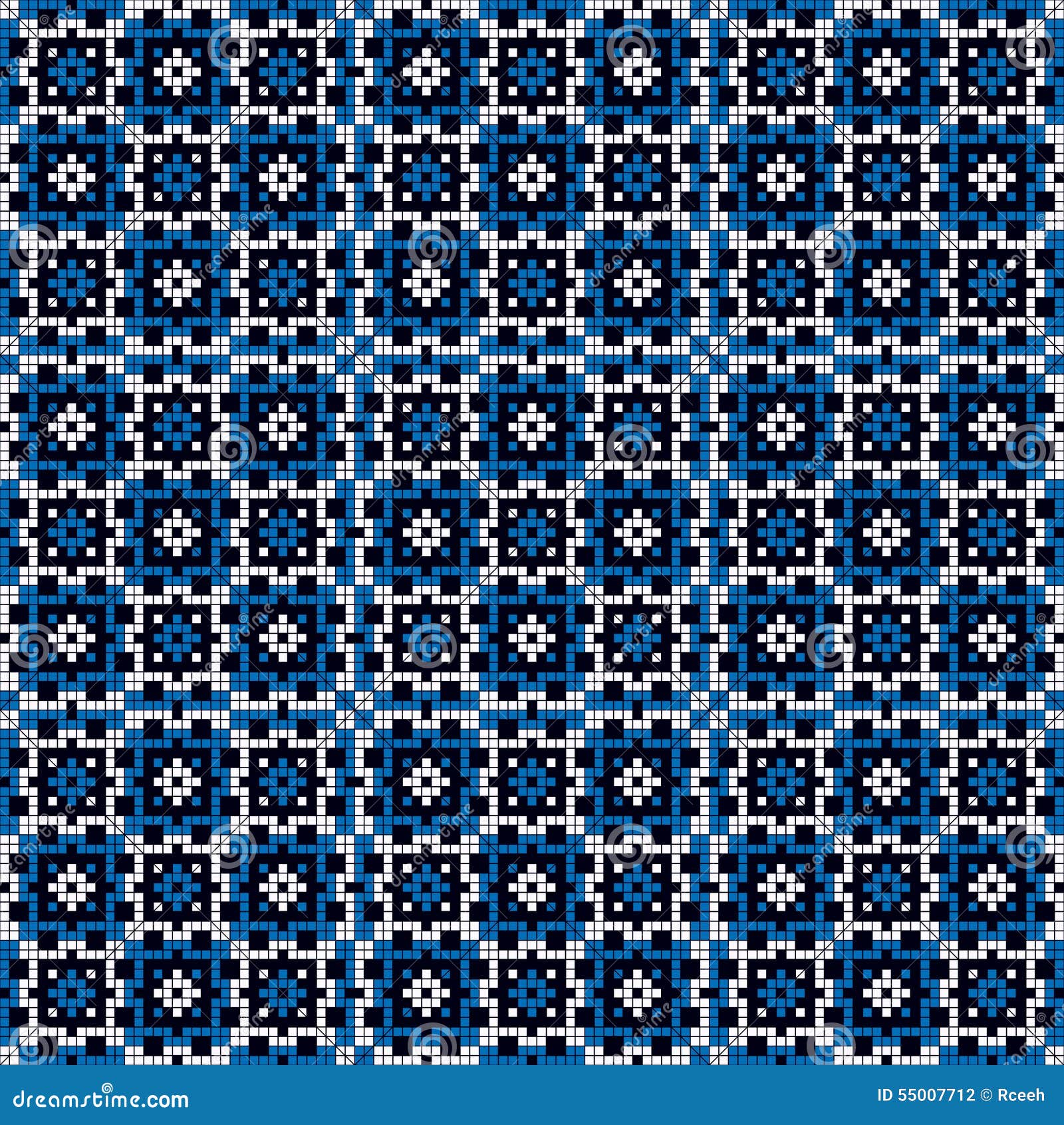 Blue mosaic pattern stock vector. Illustration of concept - 55007712