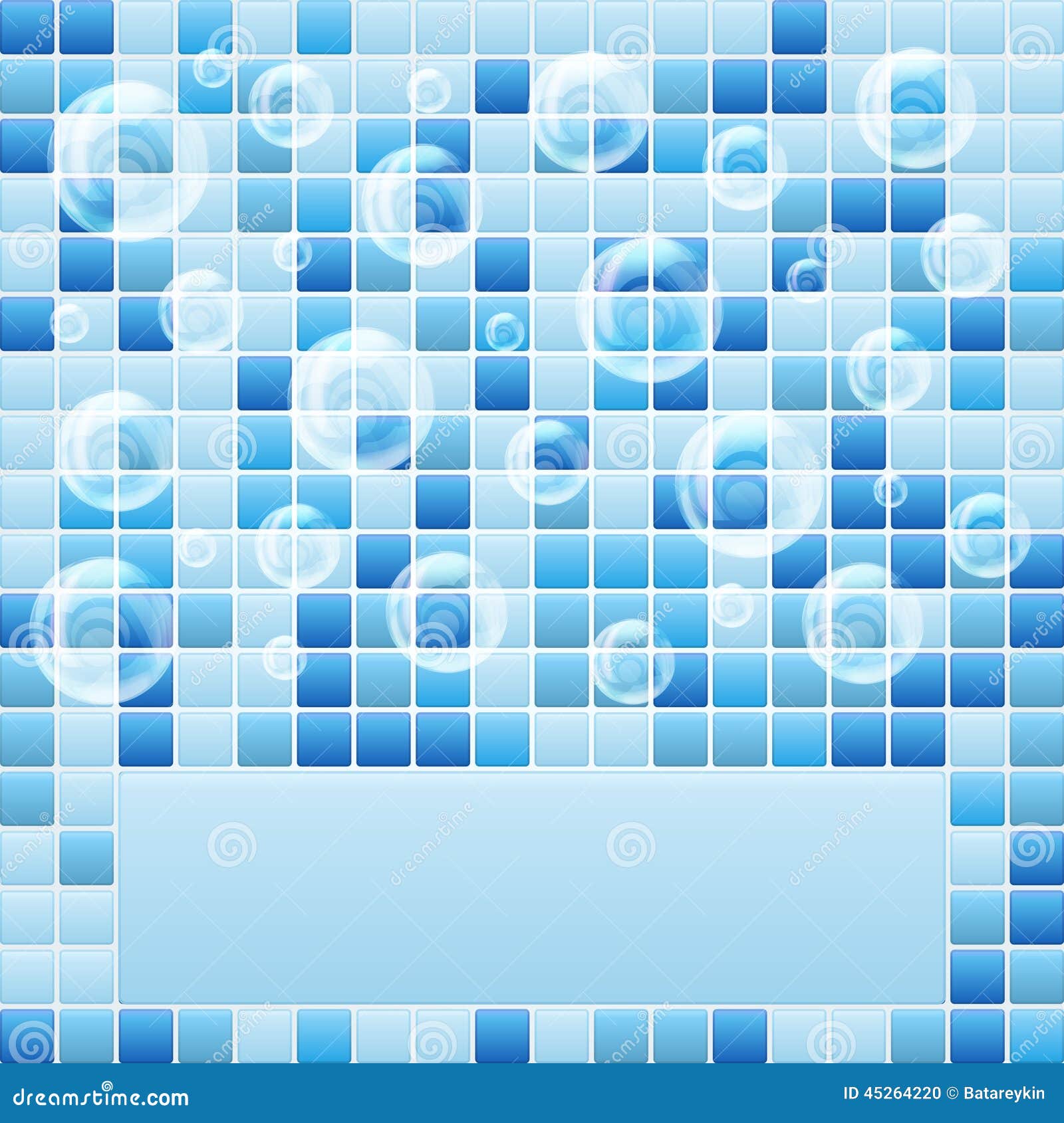 Blue Mosaic Small Tile Texture Background of Spa. Stock Illustration ...
