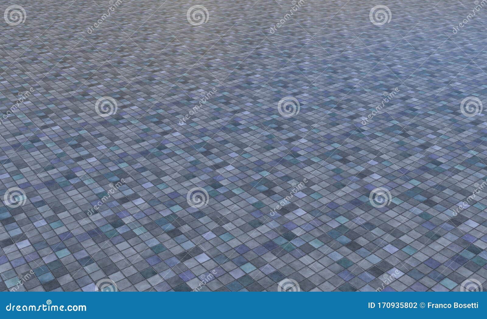 Blue Mosaic Square Tiled Floor Stock Photo - Image of tiles ...