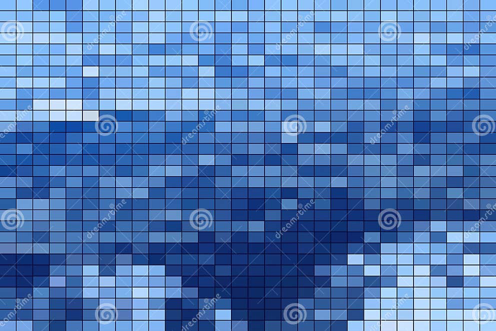 Blue Mosaic Square Tiles Background Stock Vector - Illustration of ...