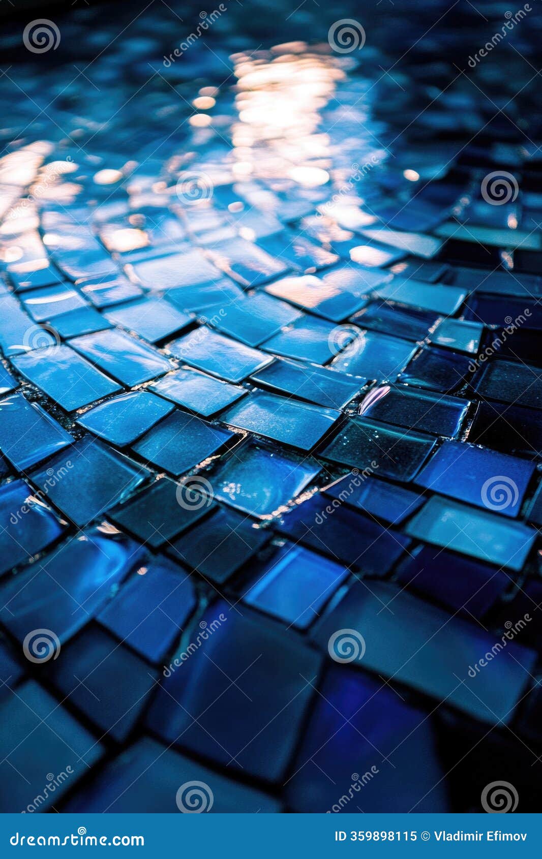 A Blue Mosaic Tile Pattern with a Blue Background Stock Image - Image ...