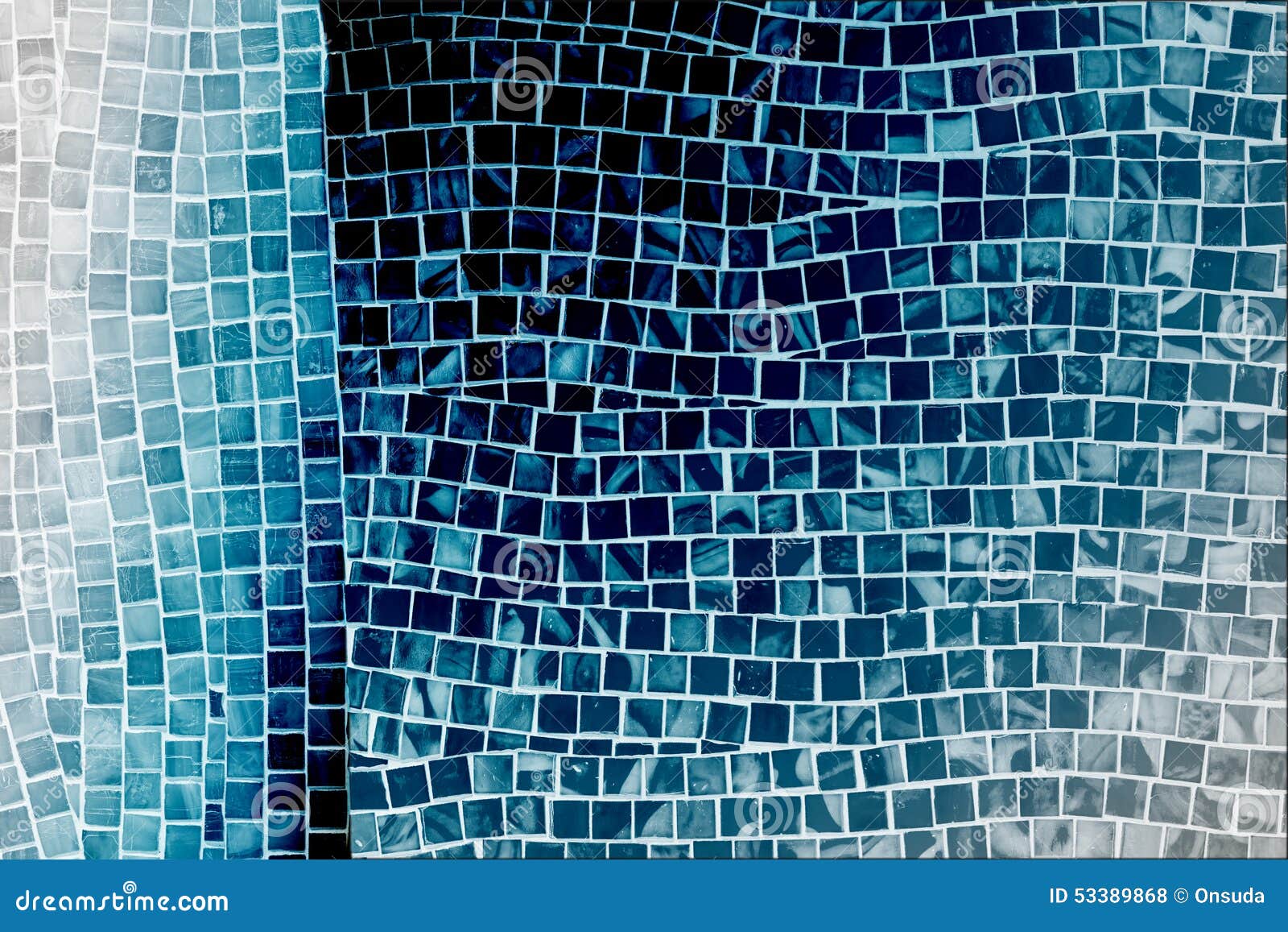 Blue mosaic tile wall stock photo. Image of modern, messy - 53389868