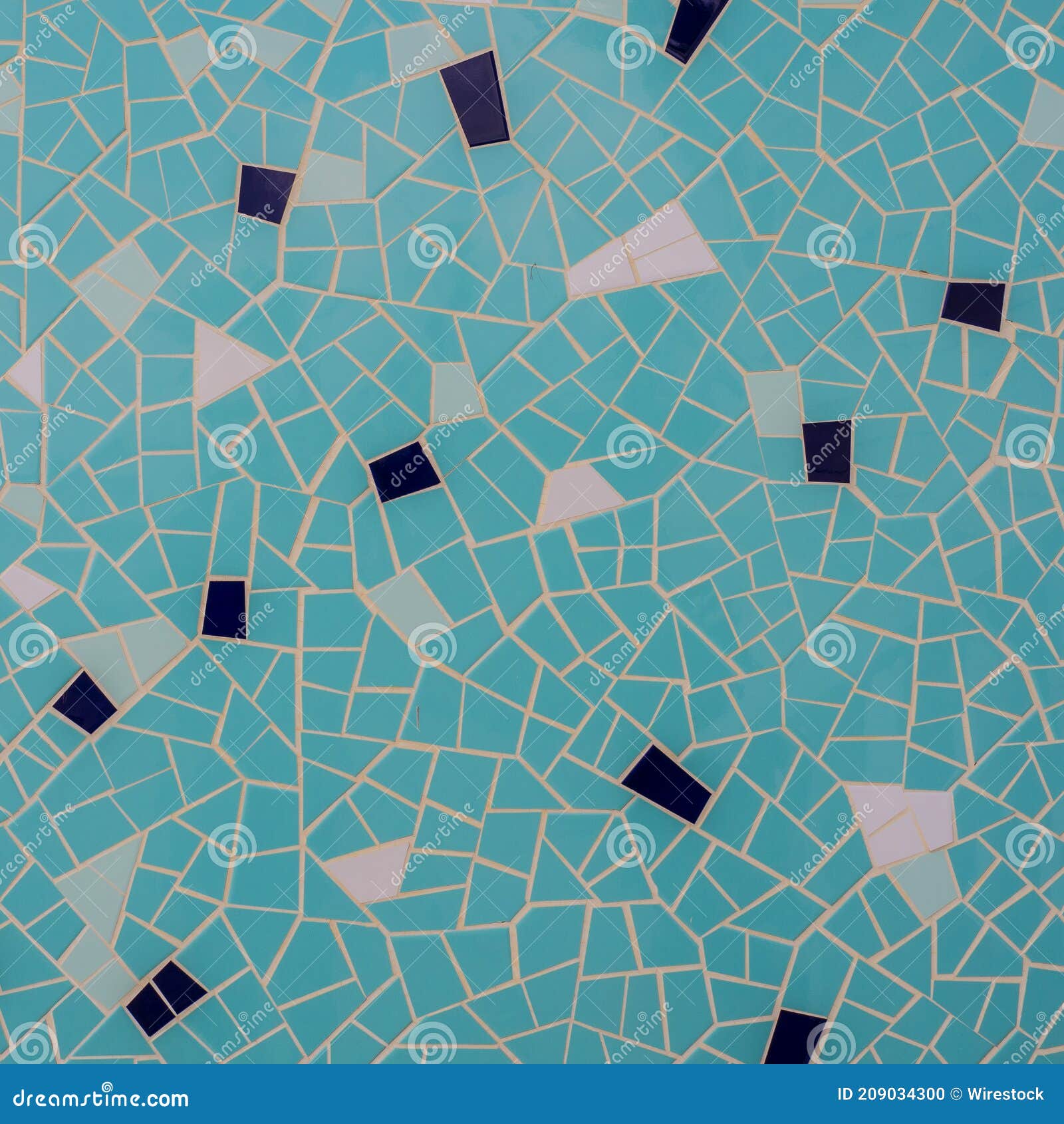Blue Mosaic Tiled Flooring Background Stock Photo - Image of wall ...