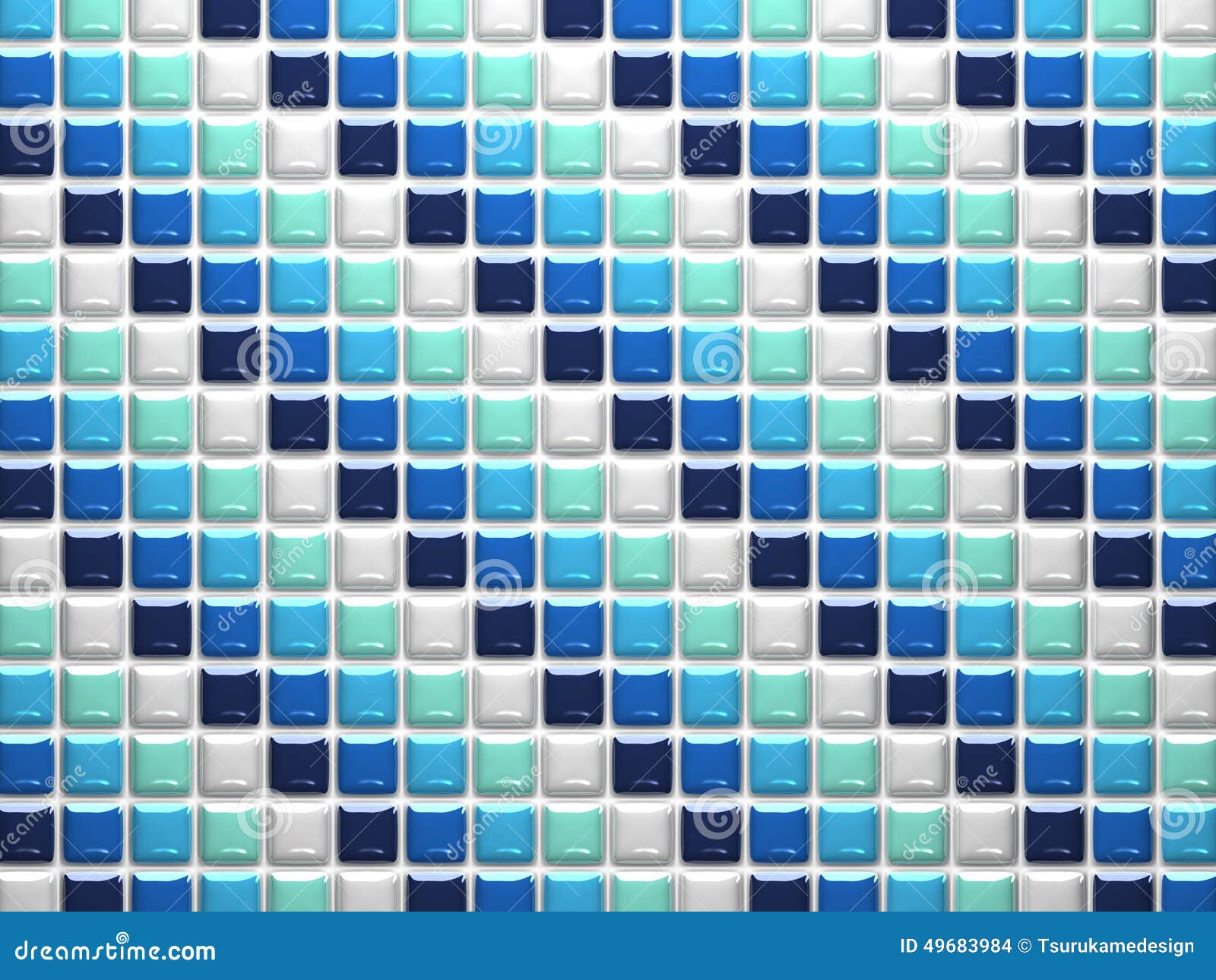 Blue Mosaic Tiles for Background Stock Illustration - Illustration of ...