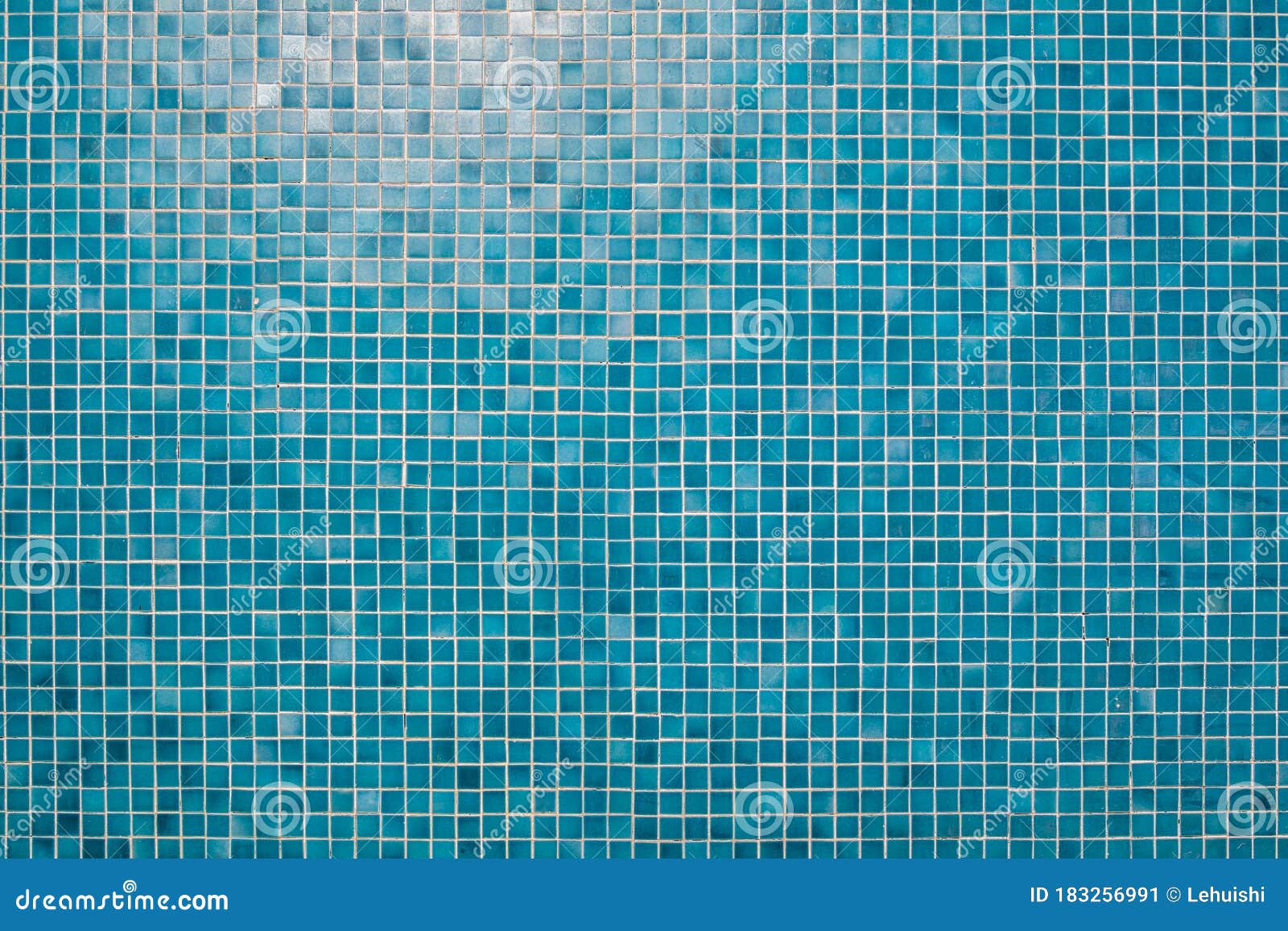 Blue Mosaic Tiles on the Wall Stock Image - Image of construction, wall ...