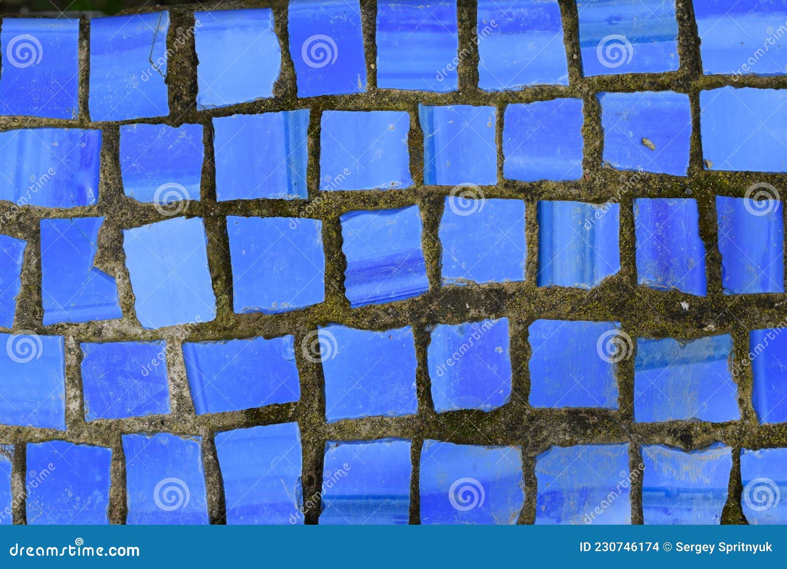 Blue Mosaic Tiles on the Wall As Background or Texture Stock Photo ...