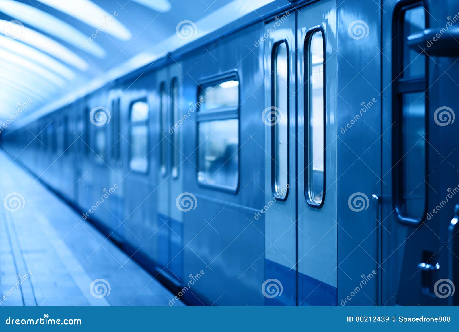 Blue Moscow Metro Train Background Stock Image - Image of shape ...