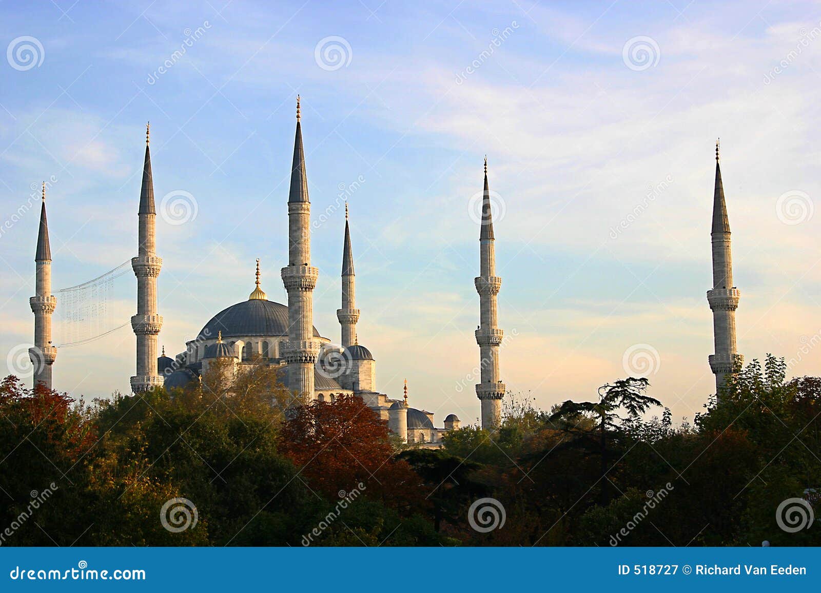 Blue mosk stock image. Image of sunset, islam, blue, prayer - 518727