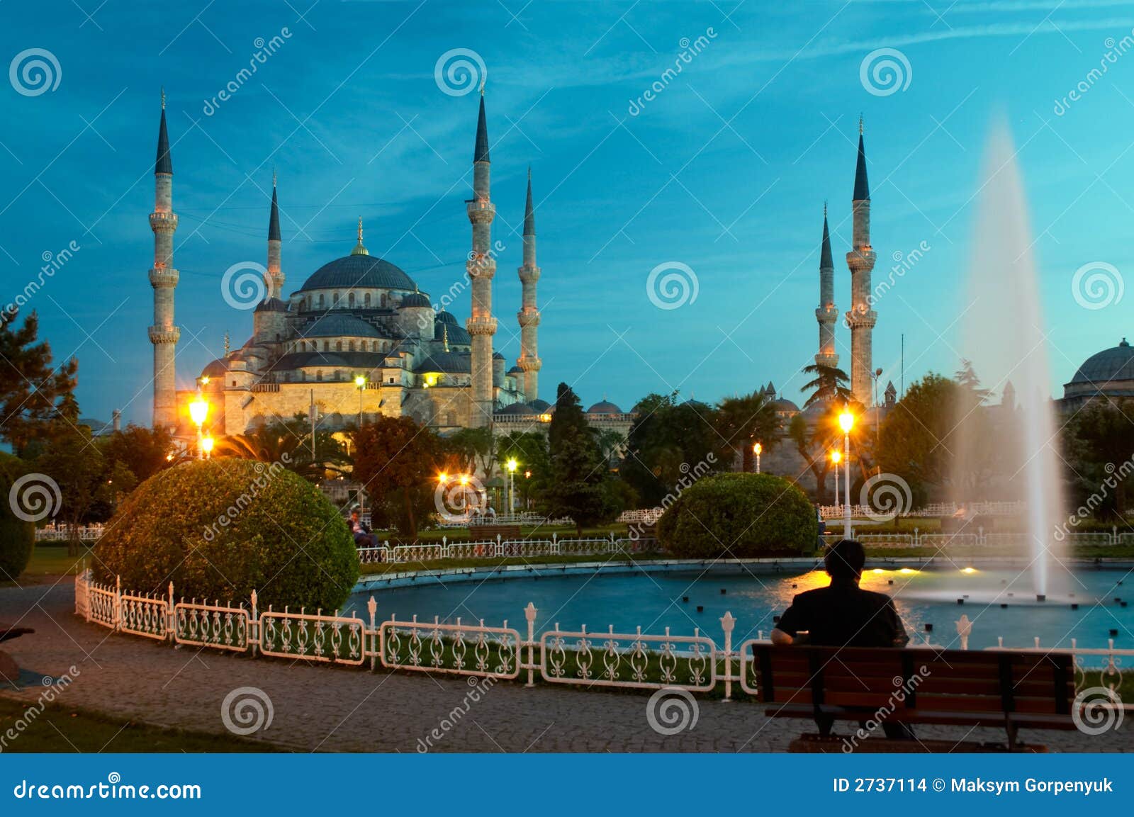 Blue mosque stock photo. Image of worship, fountain, peace - 2737114