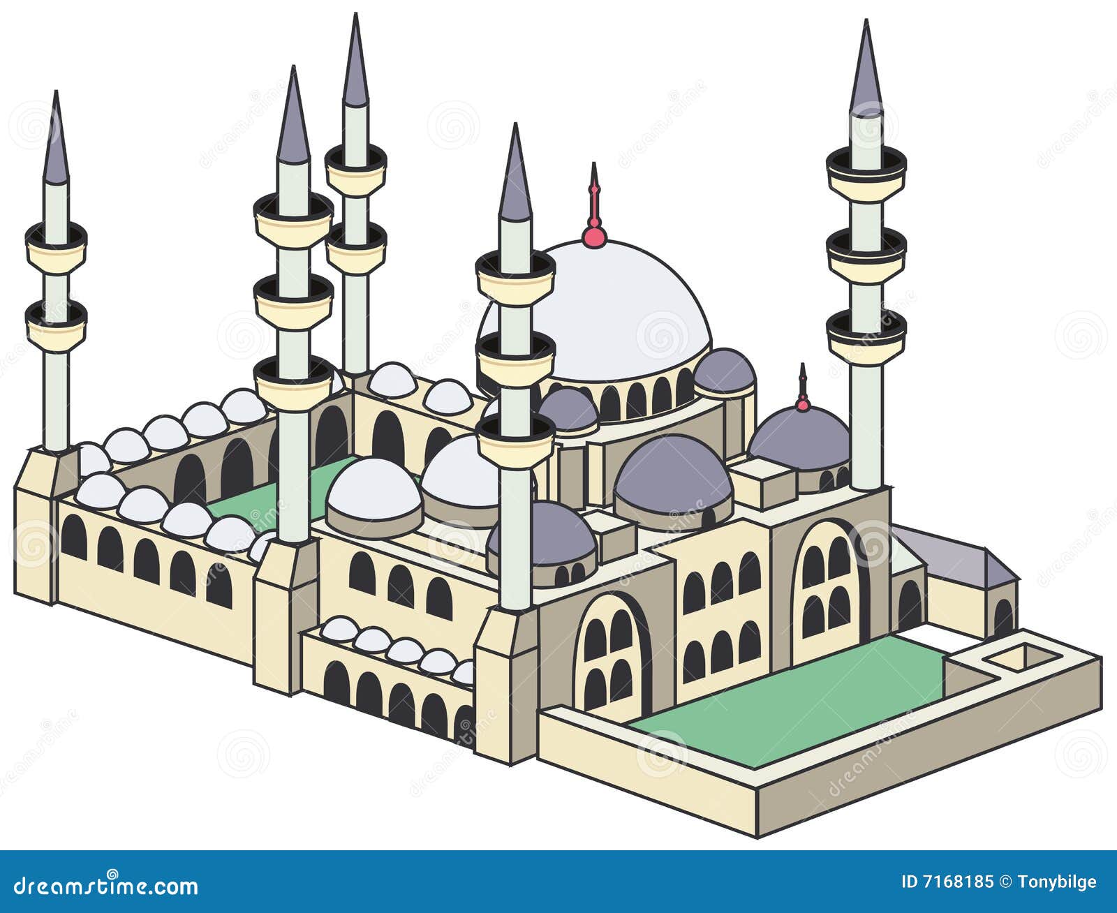 Blue Mosque stock vector. Illustration of famous, estate - 7168185