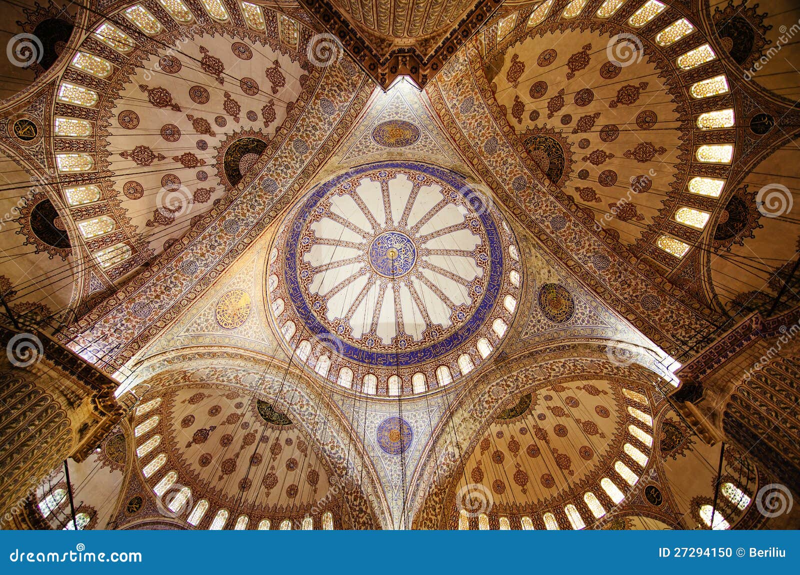 Blue mosque ceiling stock photo. Image of pier, tile - 27294150