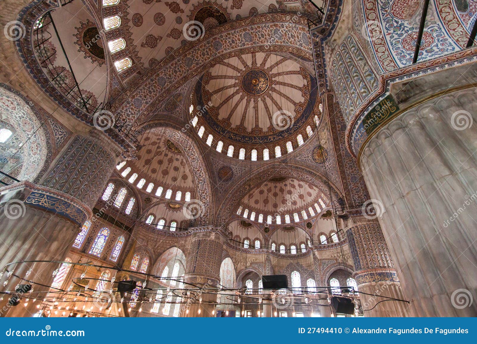 Blue Mosque Ceiling Istanbul Turkey Stock Photo - Image of curved ...